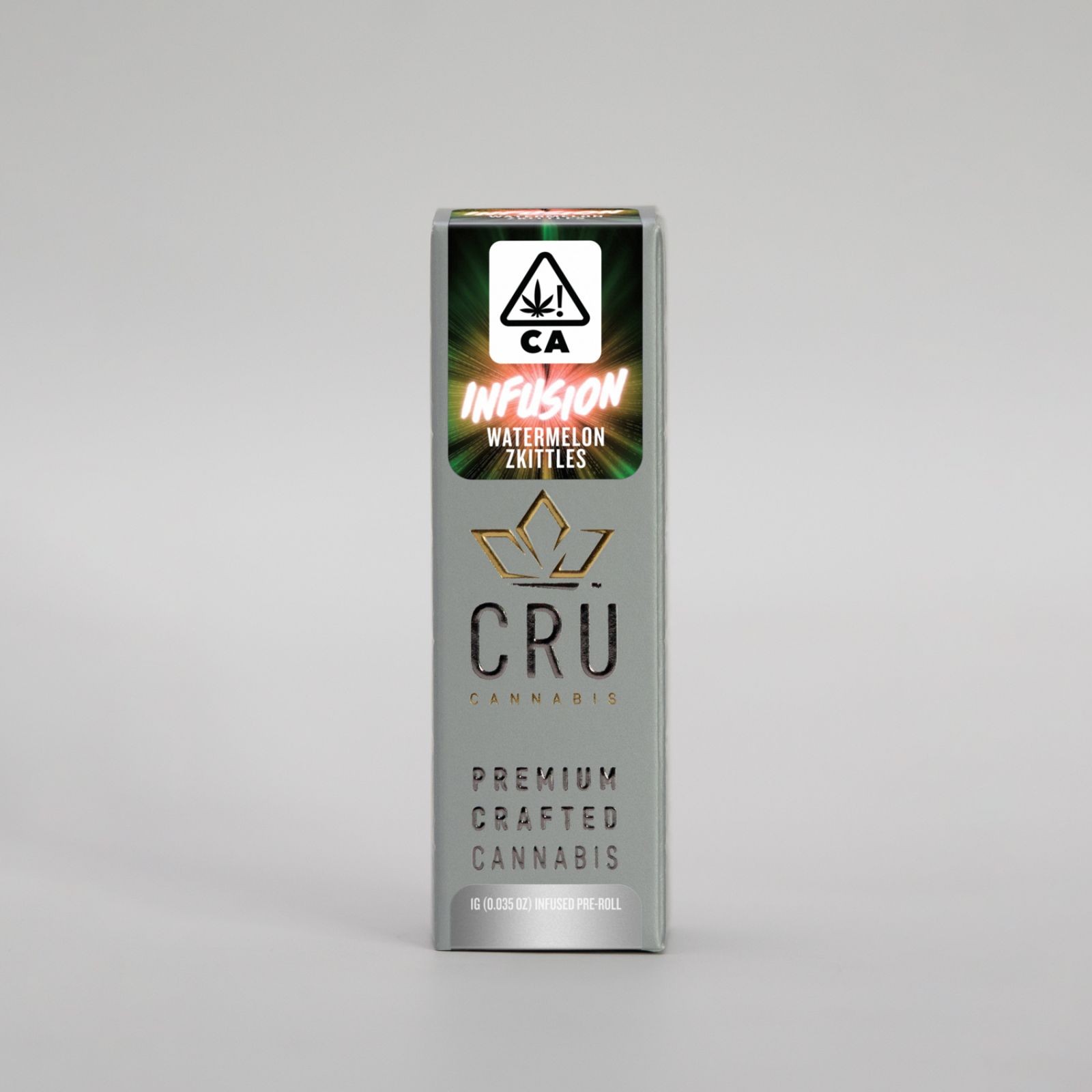 CRU Cannabis: Watermelon Zkittles CRU Infusion 1G Pre-Roll | Leafly