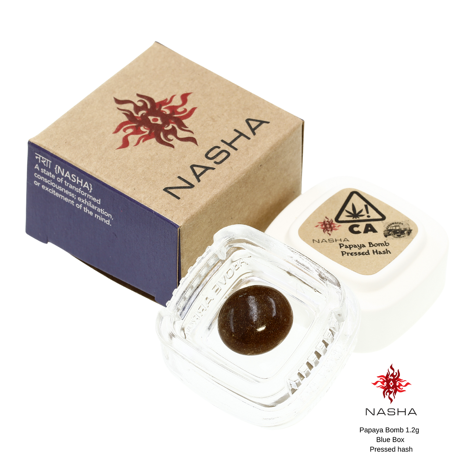 NASHA: Papaya Bomb 1.2g Blue Pressed Hash (Bandwagon) | Leafly