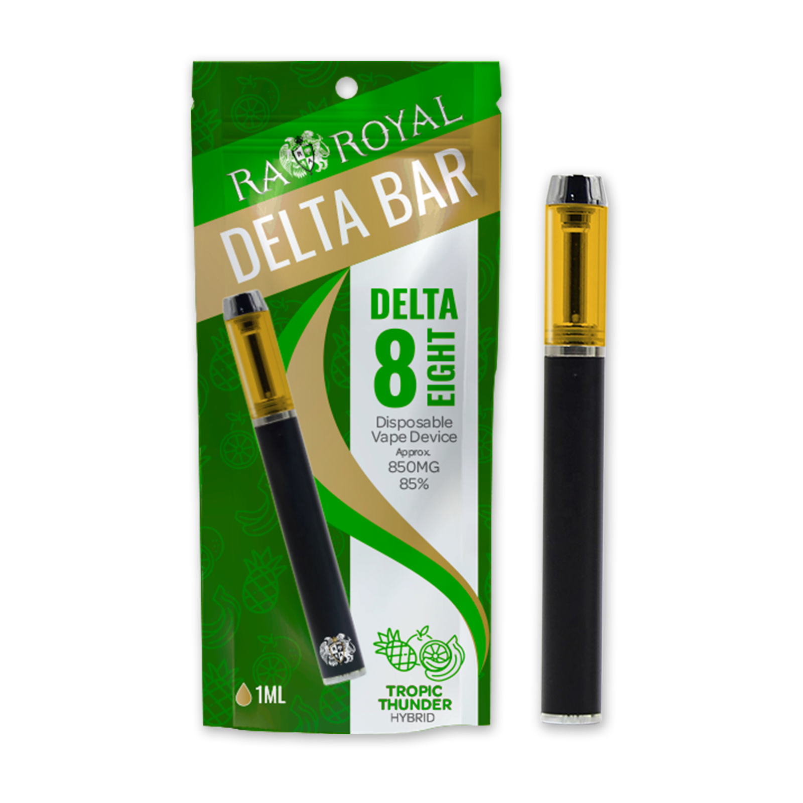 RA Royal: R.A. Royal Delta-8 Vape Pen: Tropic Thunder (Hybrid) | Leafly