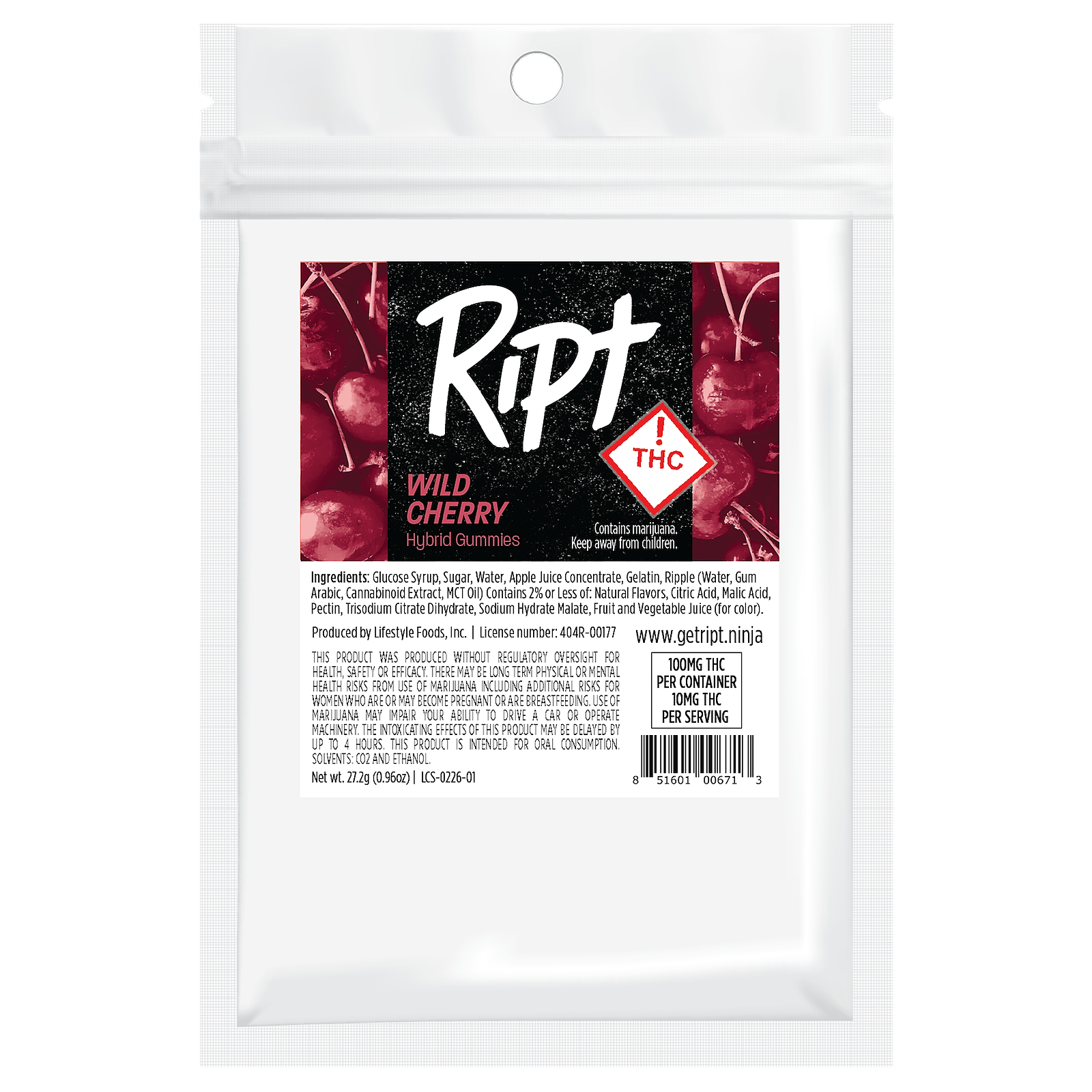 Ripple: Ript — Wild Cherry - Hybrid (100mg THC) | Leafly