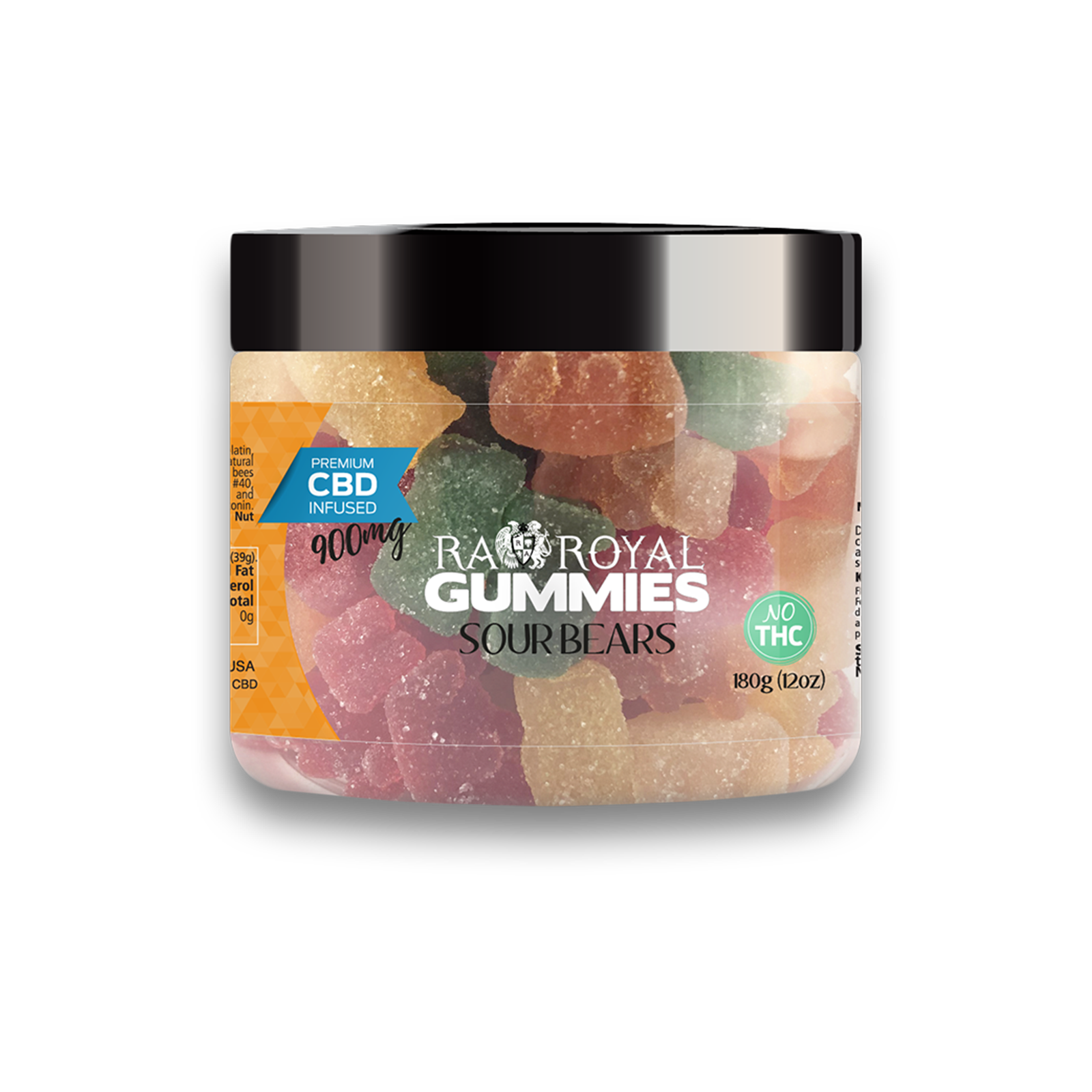 RA Royal: R.A. Royal Gummies: CBD Sour Gummy Bear Jar (900 MG) | Leafly