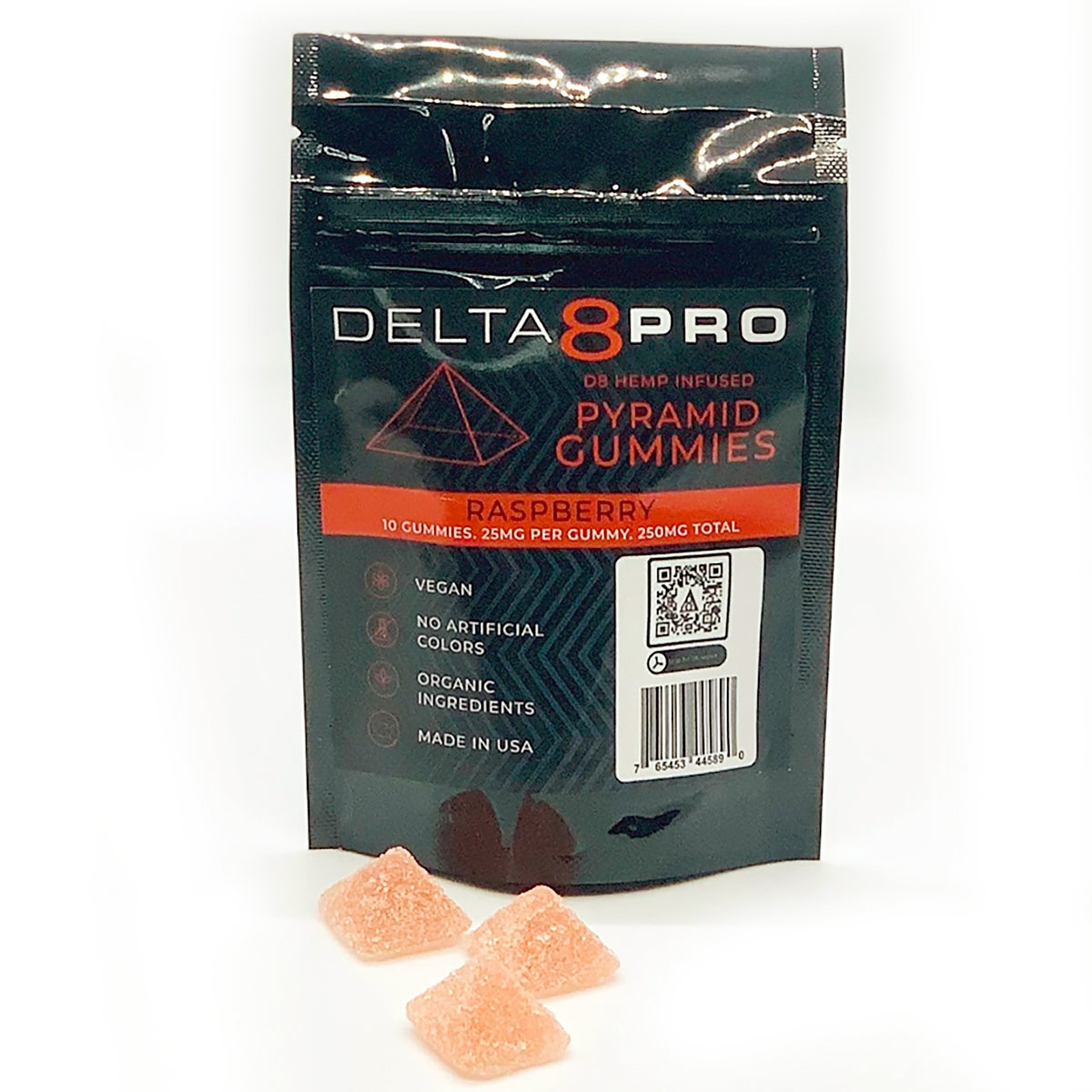 Delta 8 Pro: 25mg Delta 8 THC Gummies Raspberry 10 Count | Leafly