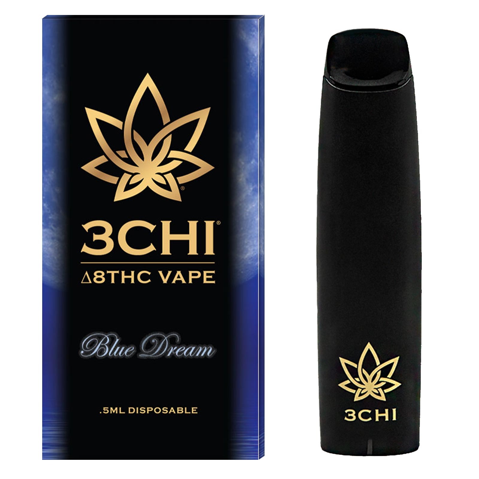 3CHI: Delta 8 THC Disposable Vape Cartridge - Blue Dream - 0.5ml | Leafly