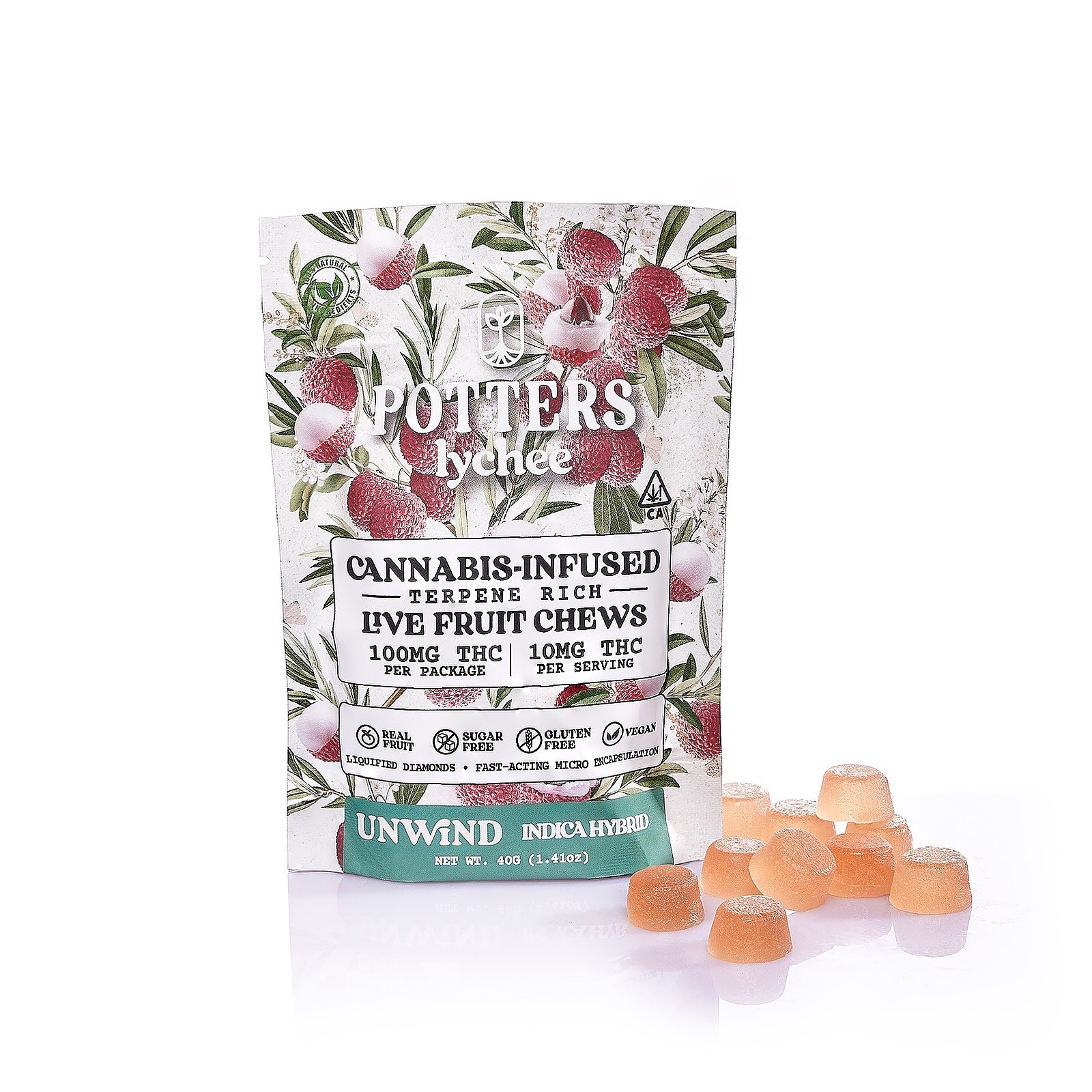 POTTERS: Lychee Unwind Sugar-Free Gummies | Leafly
