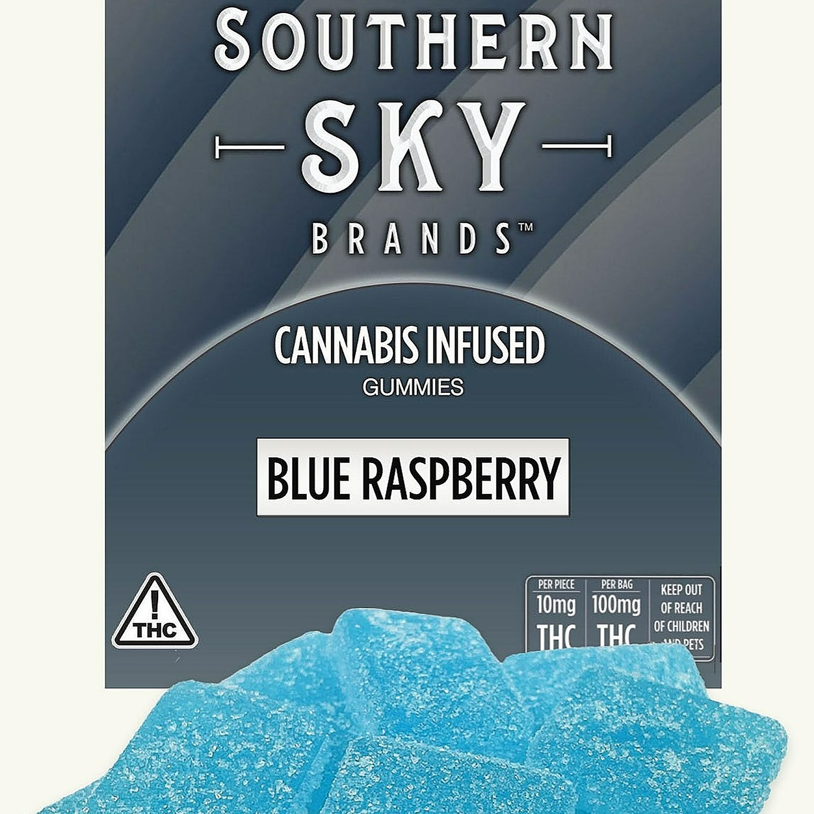 Southern Sky Brands: Blue Raspberry Gummies (100mg THC) | Leafly