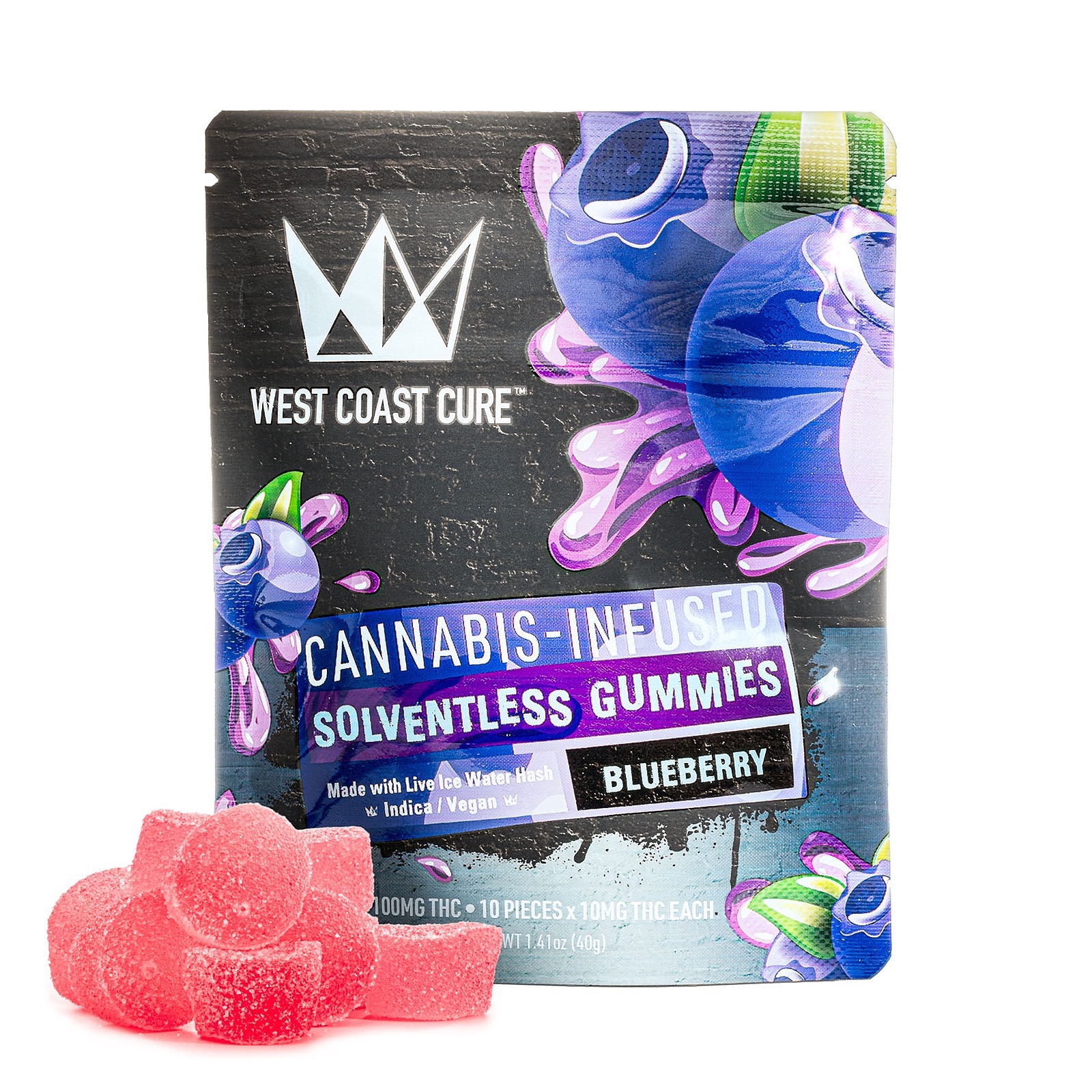 West Coast Cure: Blueberry Flavored - 10 Gummies (10mg each) | Leafly