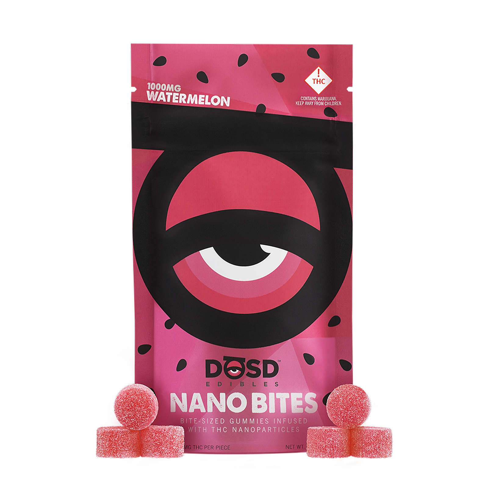 DŌSD Edibles: Nano Bites - Watermelon 1000mg MED | Leafly