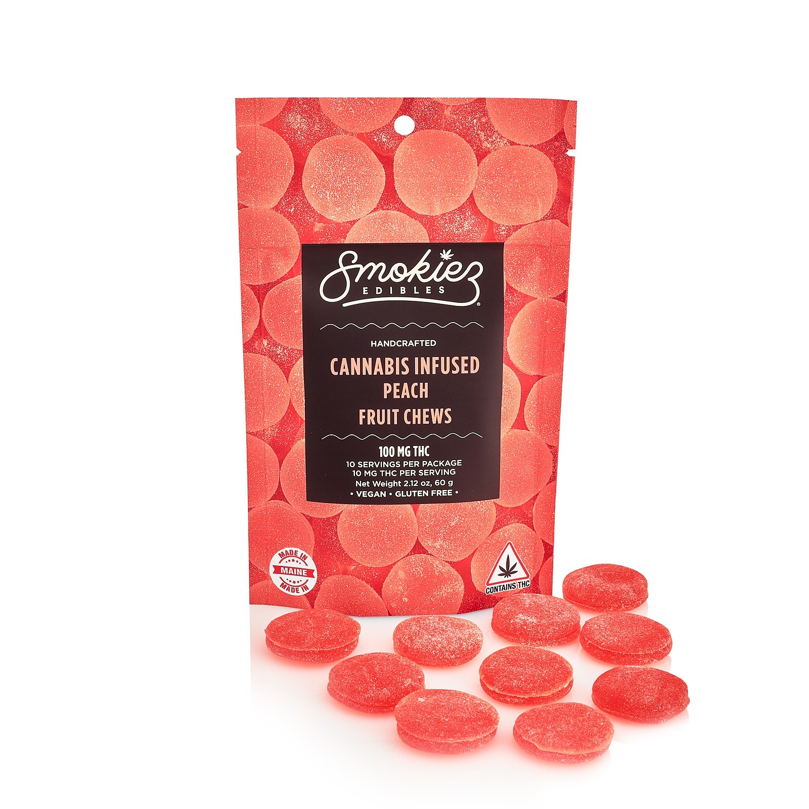 Smokiez Edibles: Peach Fruit Chews - 100mg THC - ME | Leafly