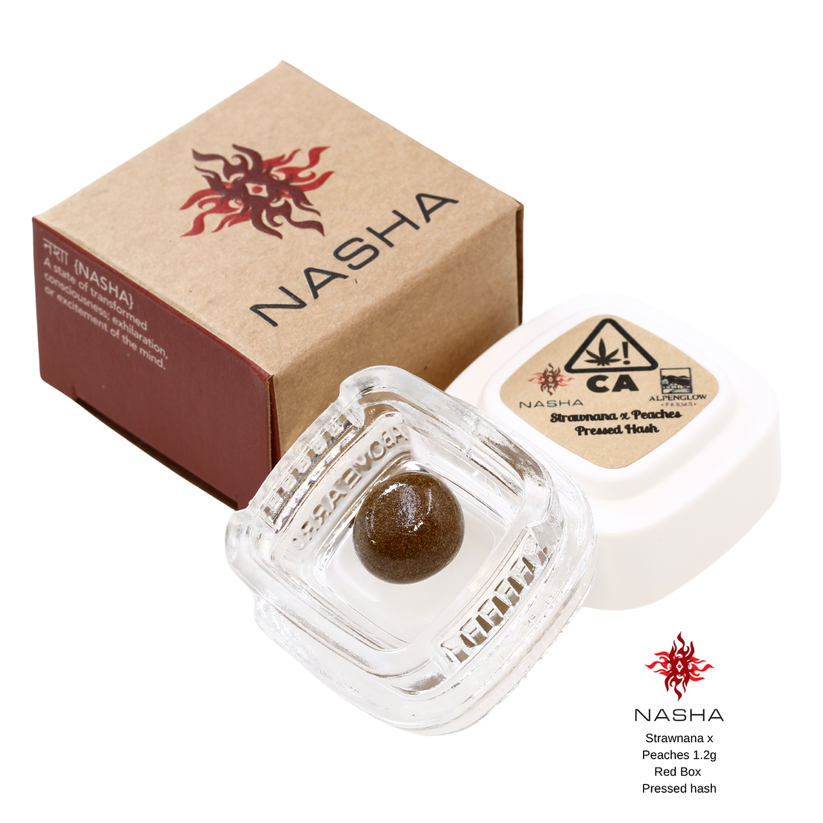 NASHA: Strawnana x Peaches 1.2g Red Pressed Hash | Leafly
