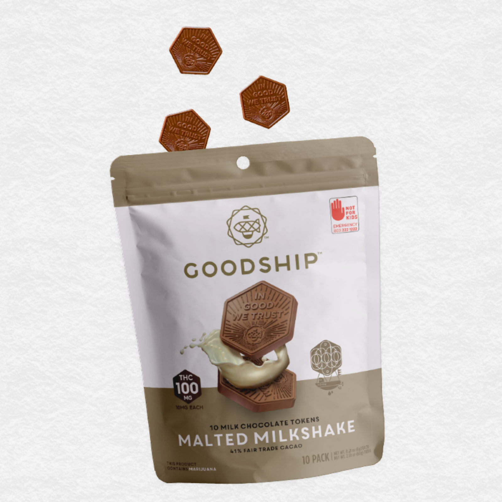 Goodship: Malted Milkshake Chocolate Tokens 100mg 10pk | Leafly