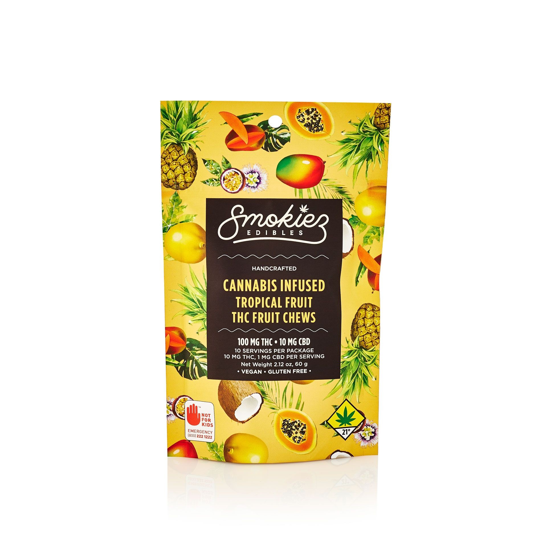 Smokiez Edibles: Tropical Fruit Sativa 100mg THC Fruit Chews ...