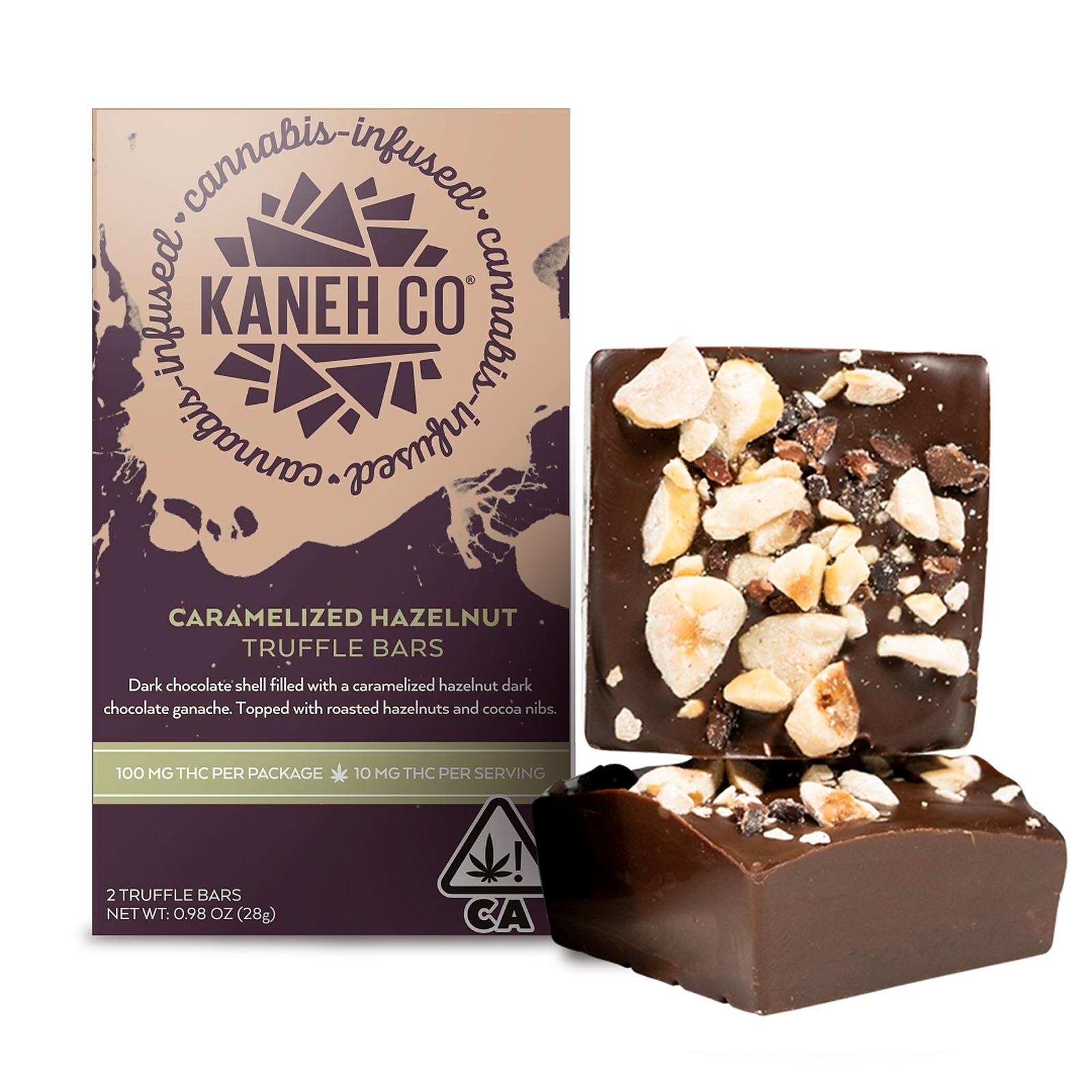 Kaneh Co.: Caramelized Hazelnut Truffle Bars [2pcs] (100mg THC) | Leafly