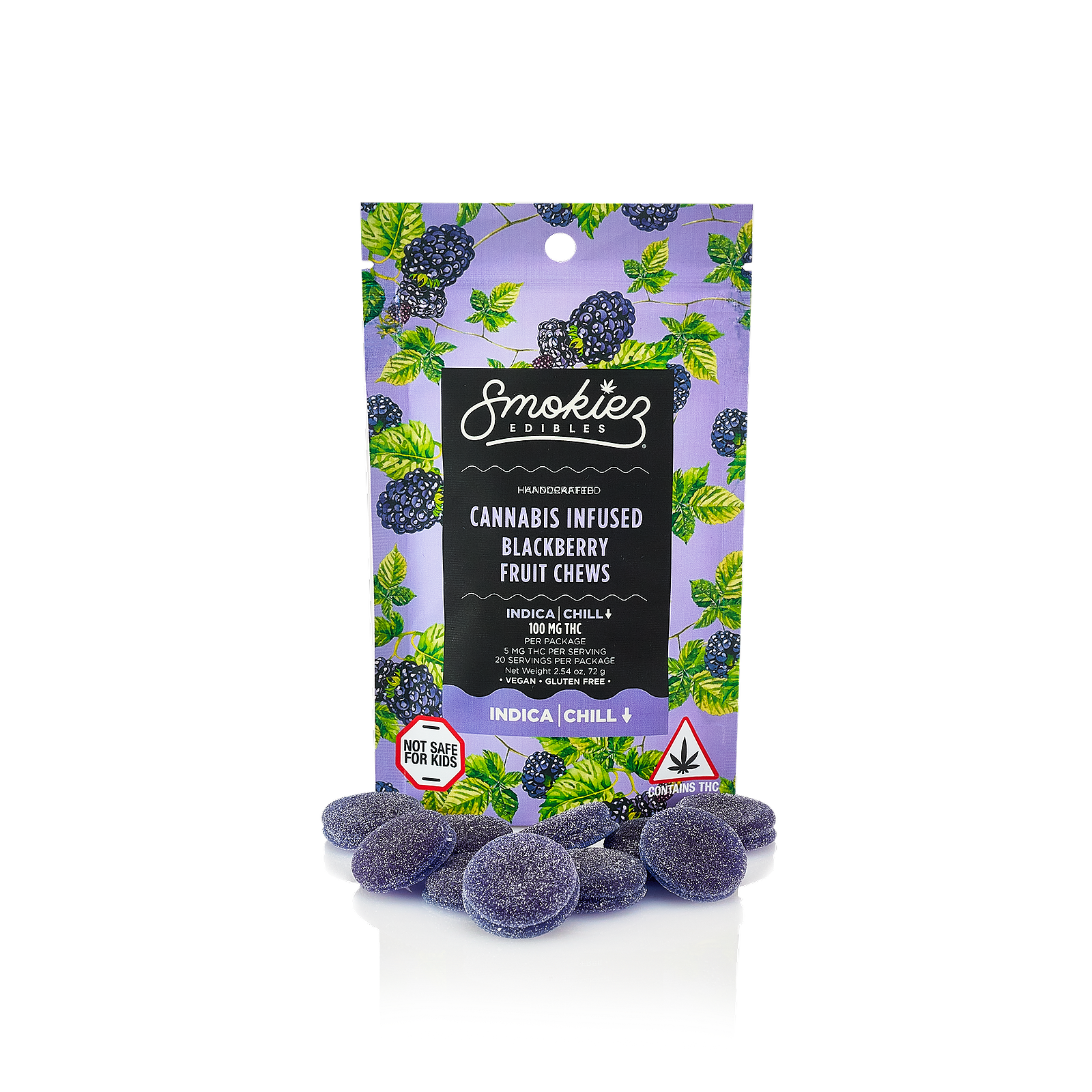Smokiez Edibles: Smokiez INDICA Blackberry Fruit Chews - 100mg 20pk ...