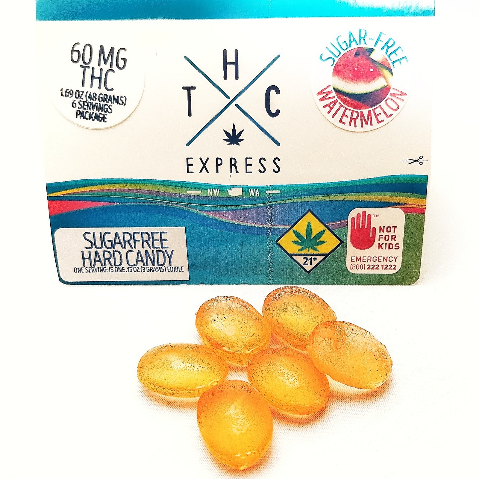 THC Express: Watermelon SugarFree Hard Candies 60mg 6-Pack | Leafly THC Express: Watermelon SugarFree Hard Candies 60mg 6-Pack | Leafly