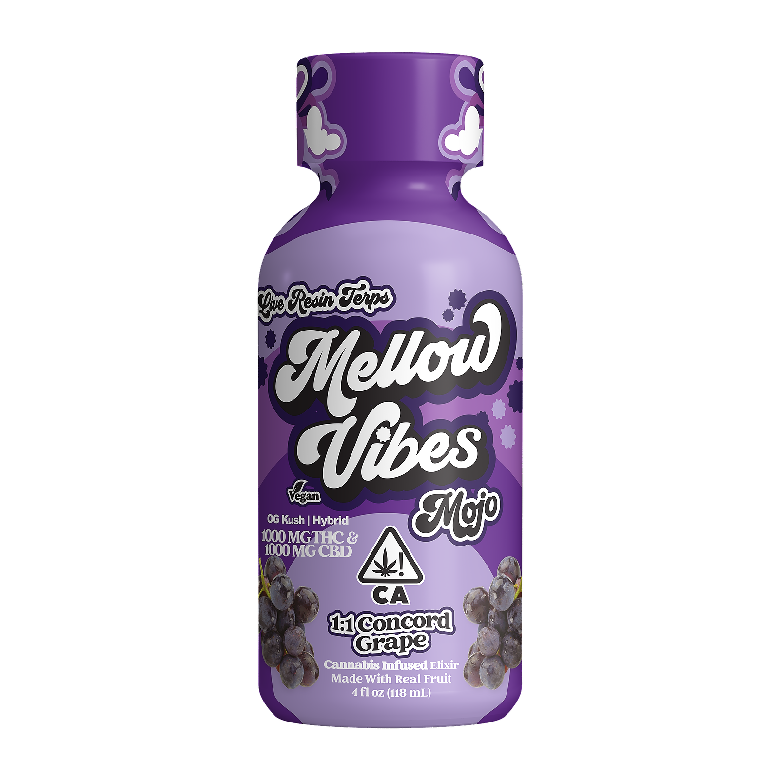 Mellow Vibes: Mellow Vibes Mojo 1:1 Concord Grape 4oz 1000mg THC & CBD ...