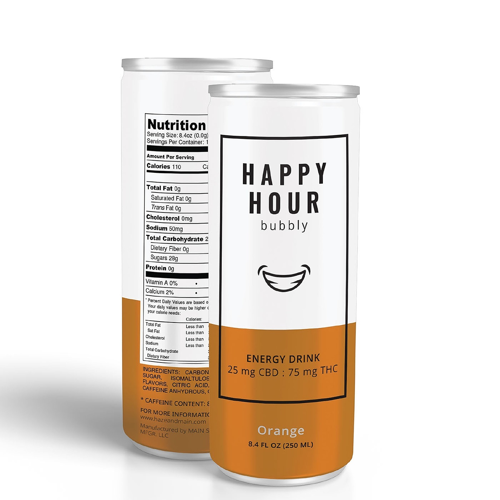 Haze & Main: Haze & Main Happy Hour Orange Energy Drink 100mg | Leafly