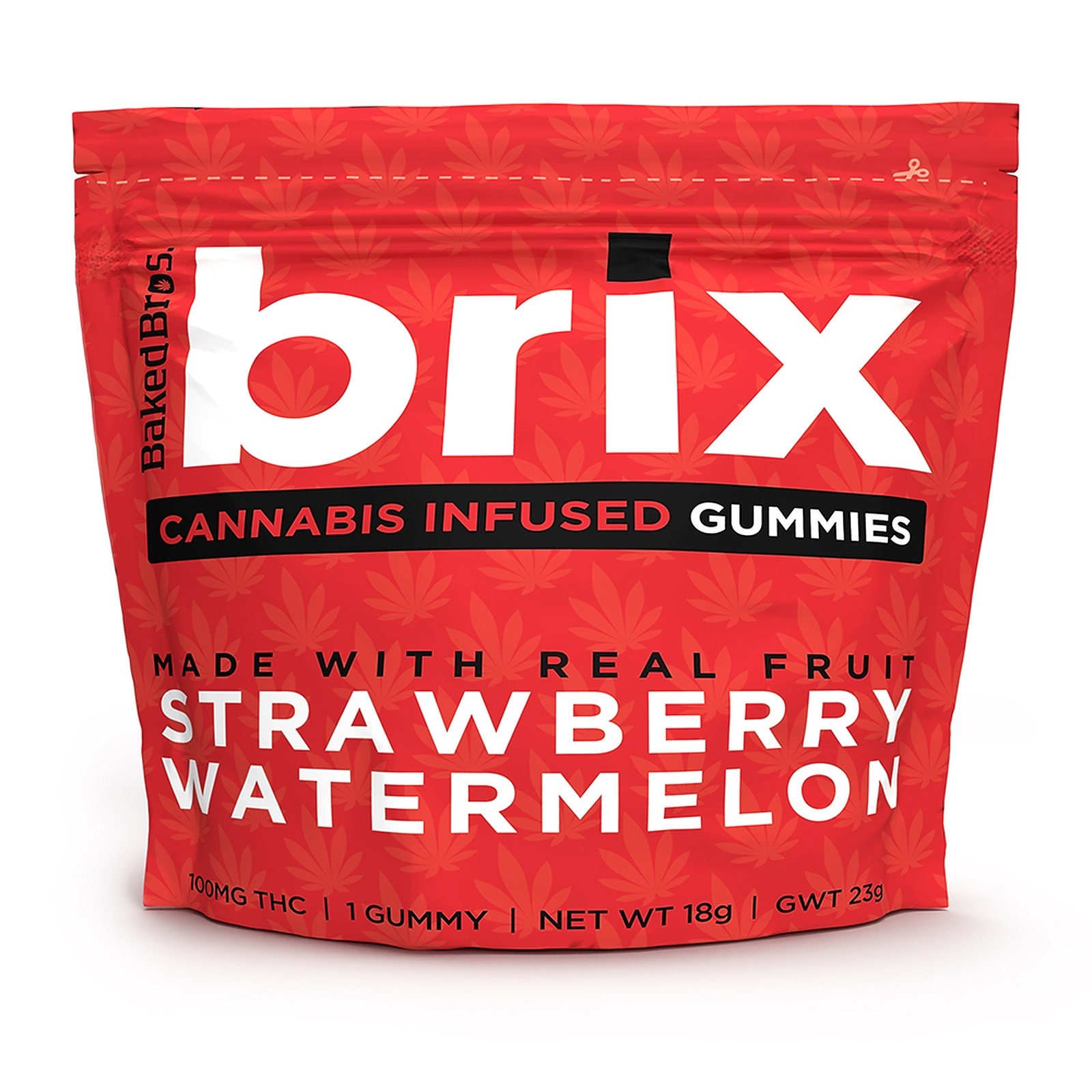 Baked Bros™: Brix Strawberry Watermelon 100mg | Leafly
