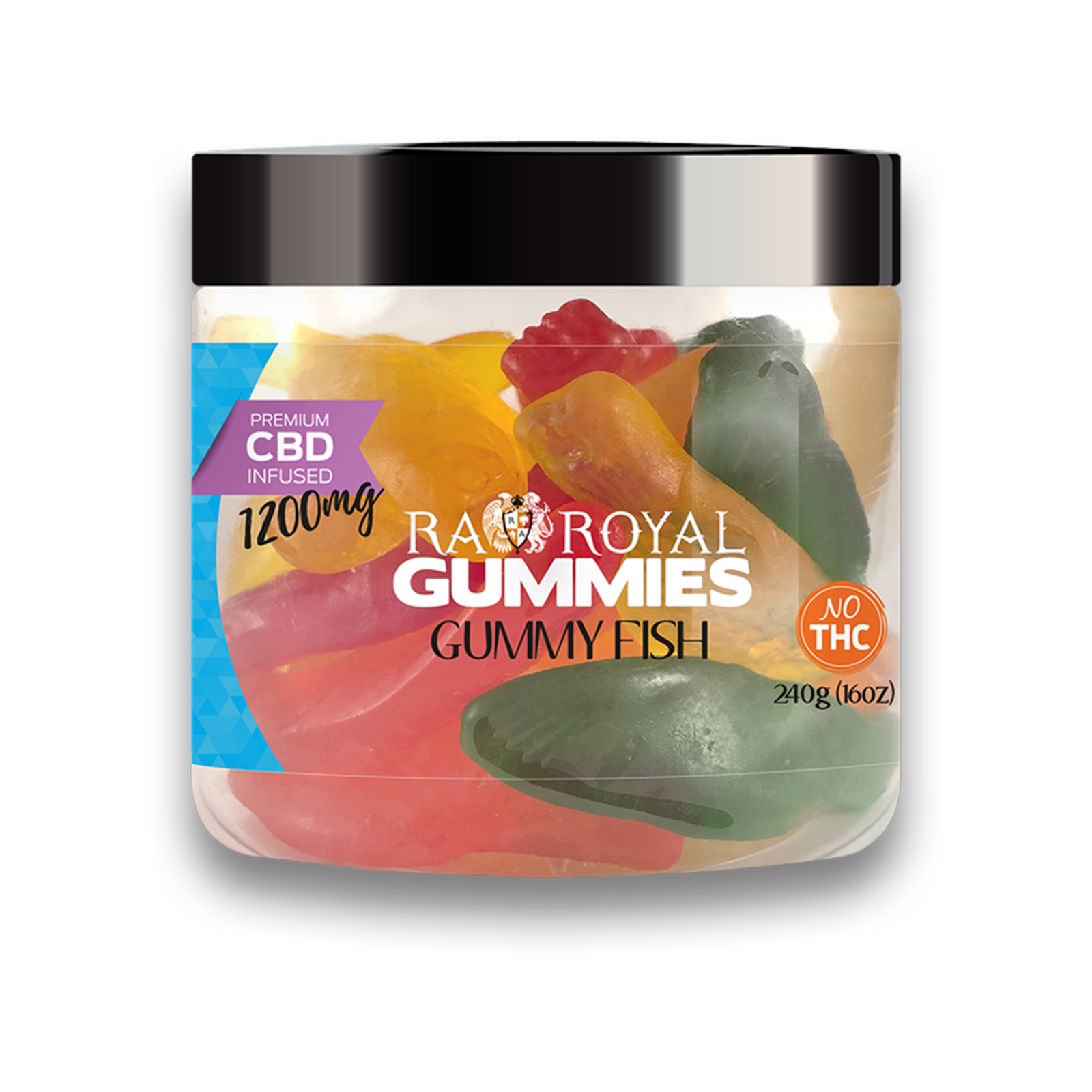 RA Royal: R.A. Royal Gummies: CBD Fish Gummy Jar (1200 MG) | Leafly