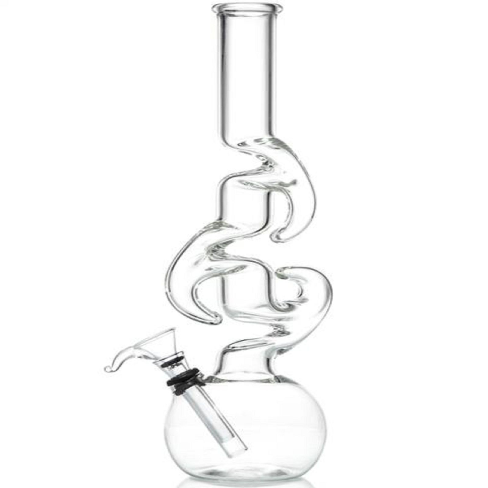 Stash Lab Technologies: 12" Bubble Beaker with Clear Glass Hooked Horn ...