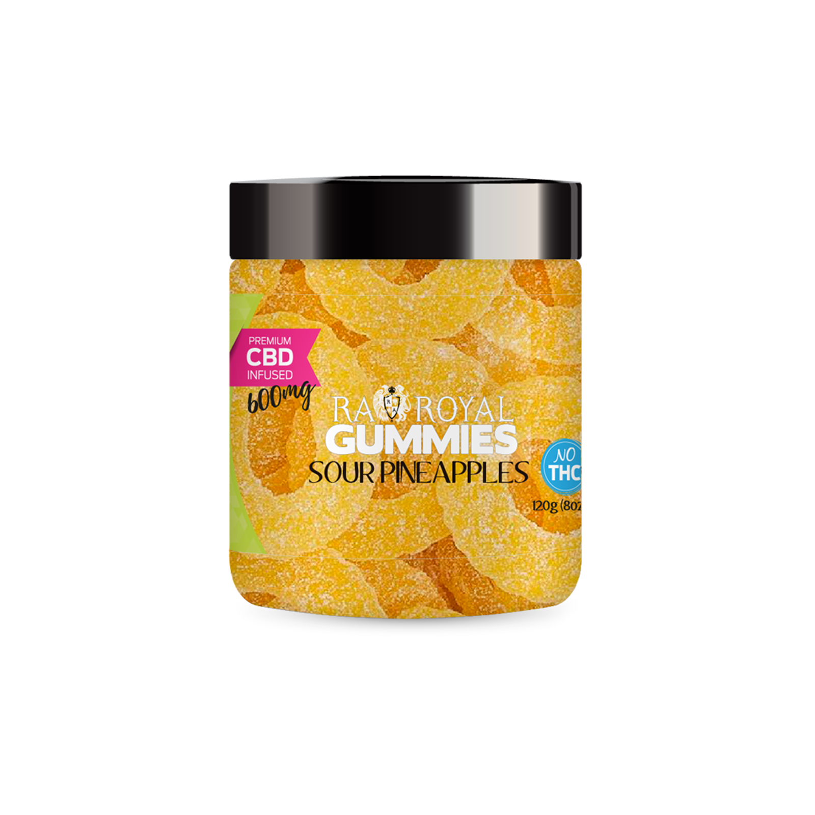 RA Royal: R.A. Royal Gummies: CBD Sour Pineapple Gummy Jar (600 MG ...
