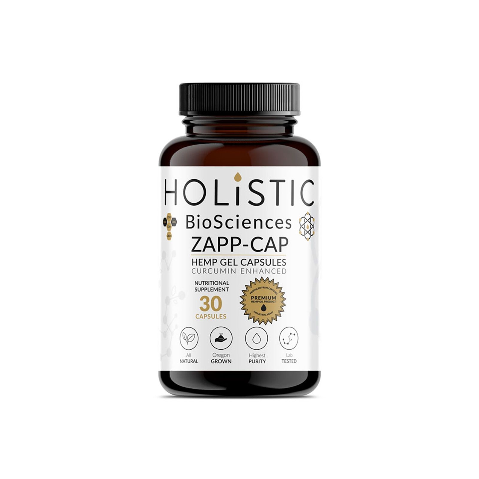 Holistic BioSciences: Zapp-Cap, CBD Capsules with Curcumin | Leafly