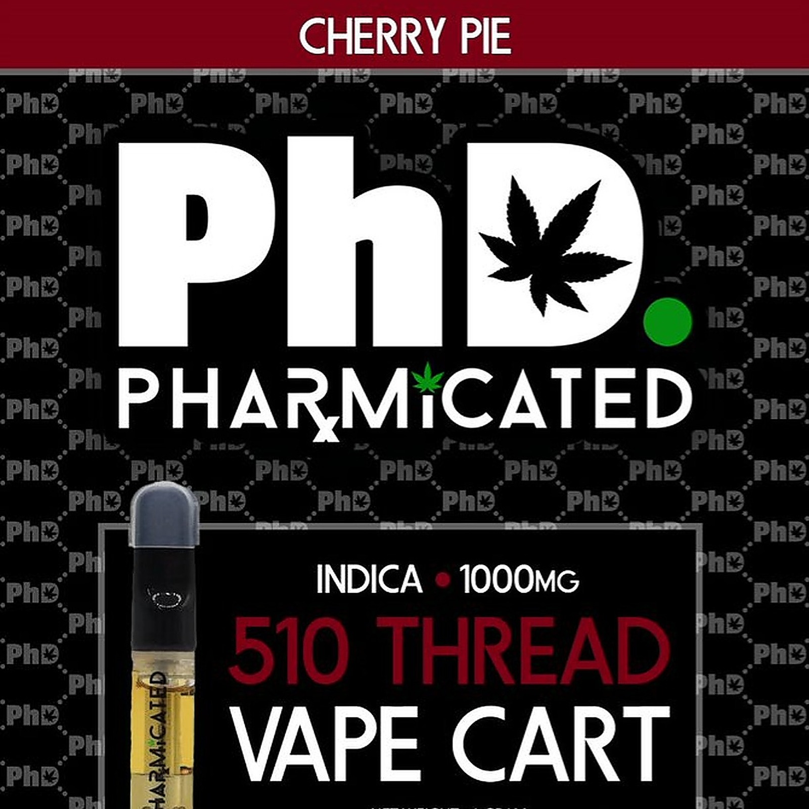 Pharmicated: Pharmicated 510 Thread Vape Cart - 1000 mg - Cherry Pie (I) | Leafly