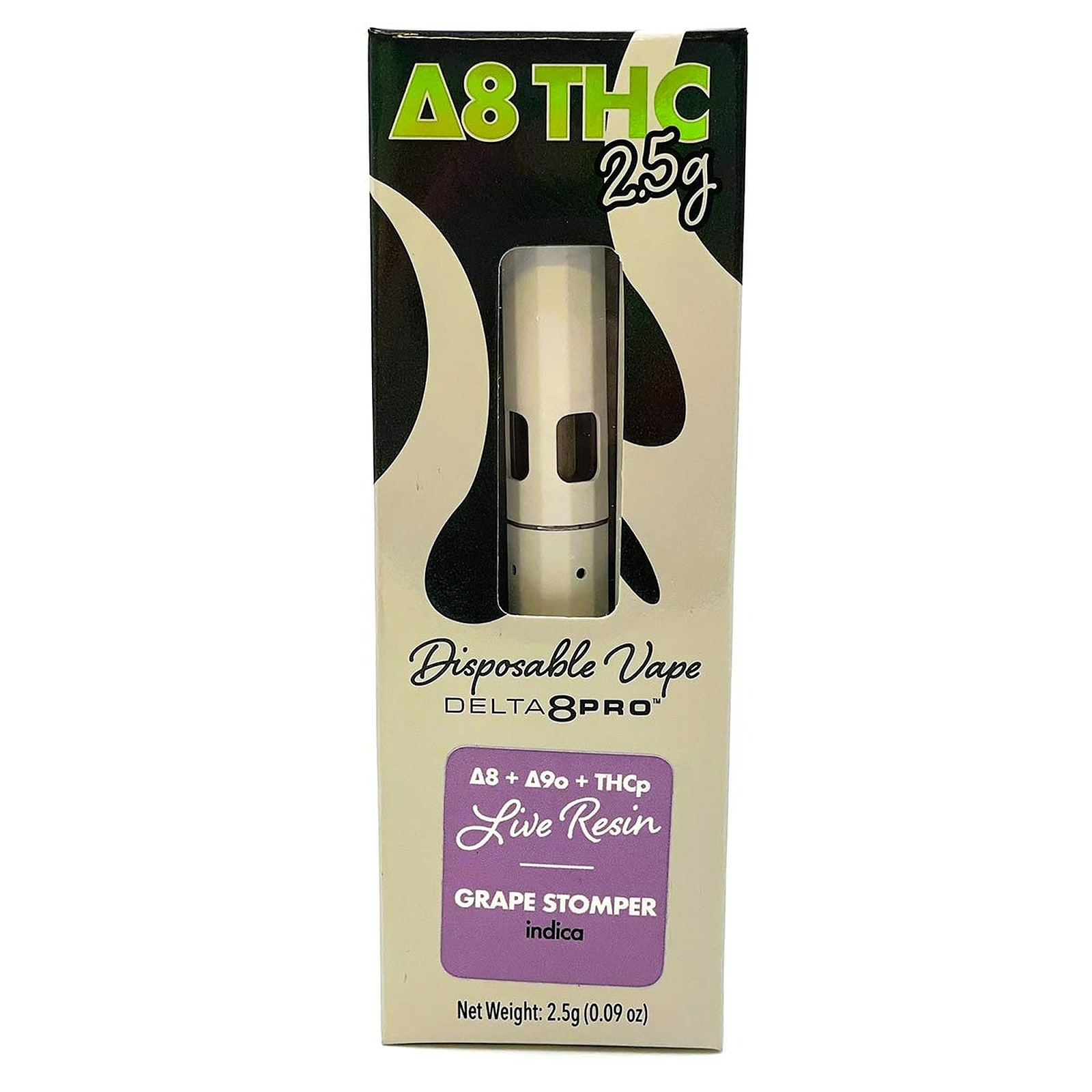 Delta 8 Pro: 2.5mL Live Resin Disposable - Grape Stomper (Delta-8 ...