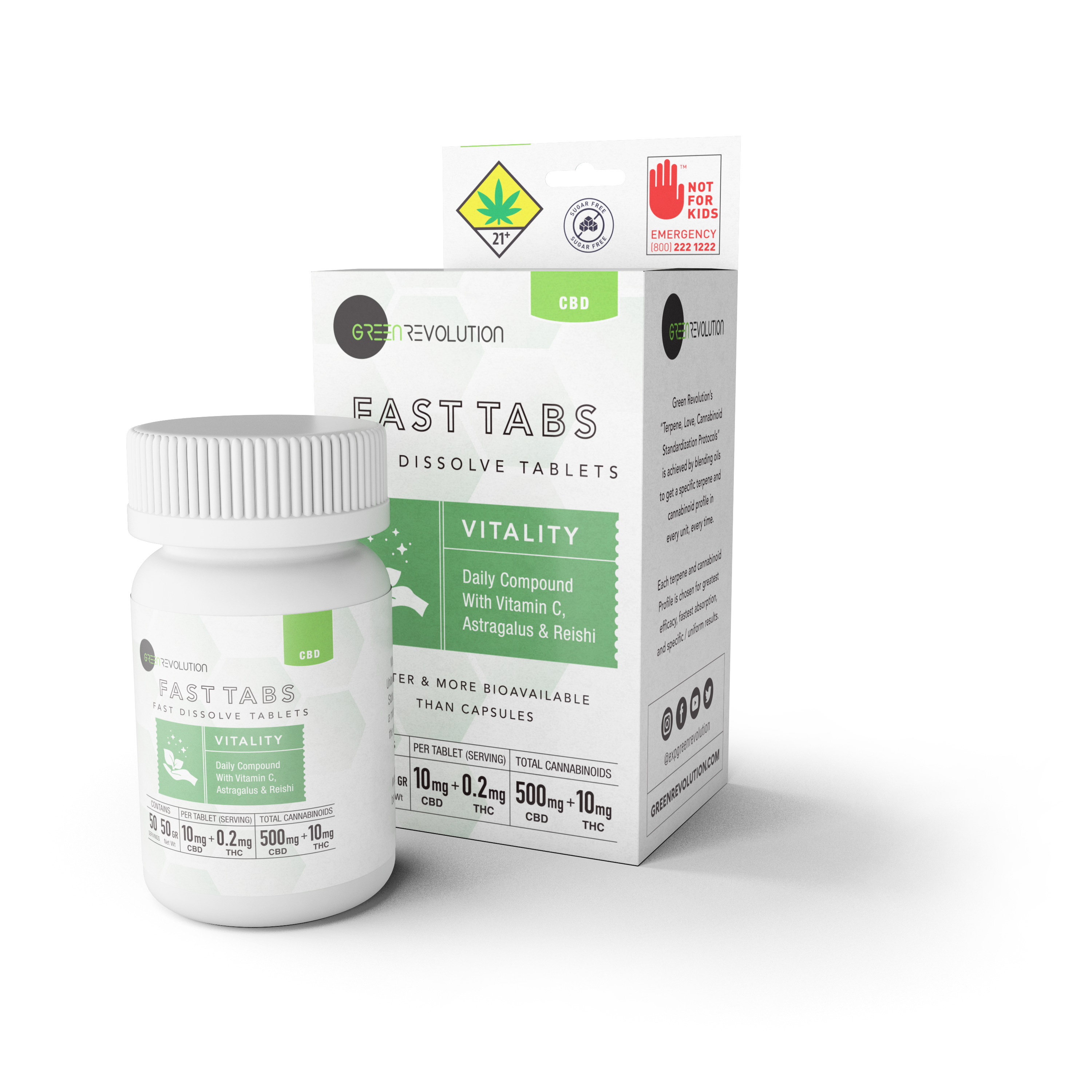 Green Revolution: Fast Tabs Vitality 50:1 CBD:THC | Leafly