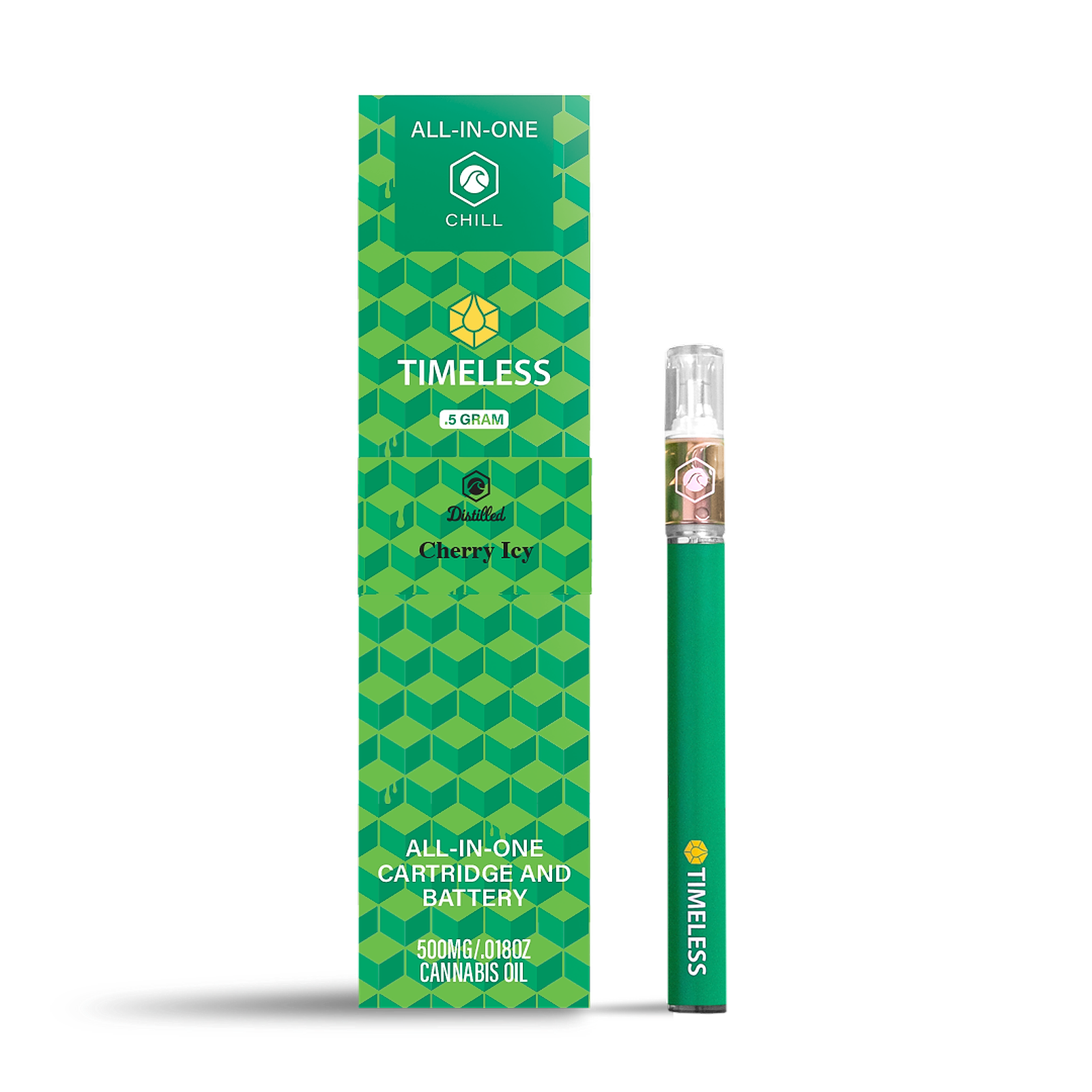 Timeless Vapes: Timeless Cherry Icy All-in-One 500mg (Chill) | Leafly