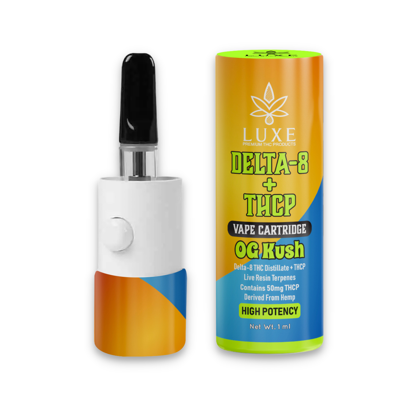 Luxe THC | 25% OFF with code LEAFLY: OG Kush D8 + THCP Vape Cart | 1ml | Leafly