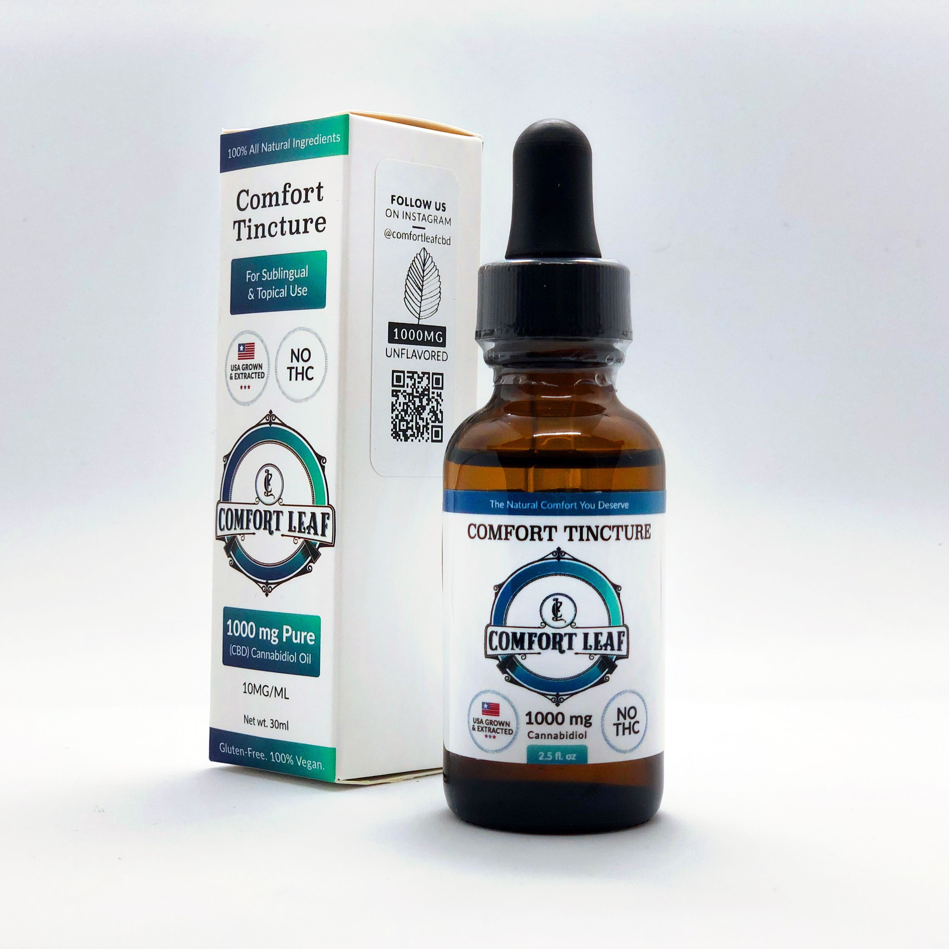 Comfort Leaf CBD: 1000mg Unflavored CBD Tincture Oil | Leafly