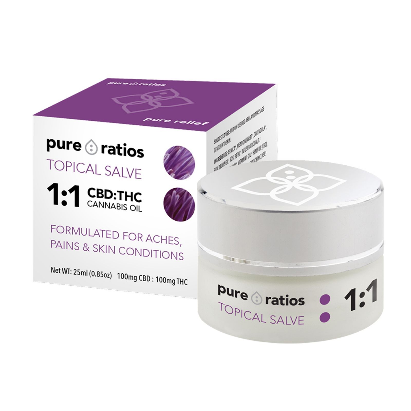 Pure Ratios: 1:1 CBD:THC Topical Salve 25ml | Leafly