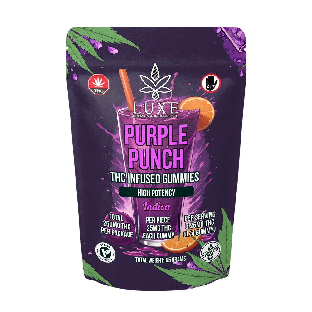 Luxe THC | 25% OFF with code LEAFLY: Purple Punch THC-Infused Indica Gummies | Leafly