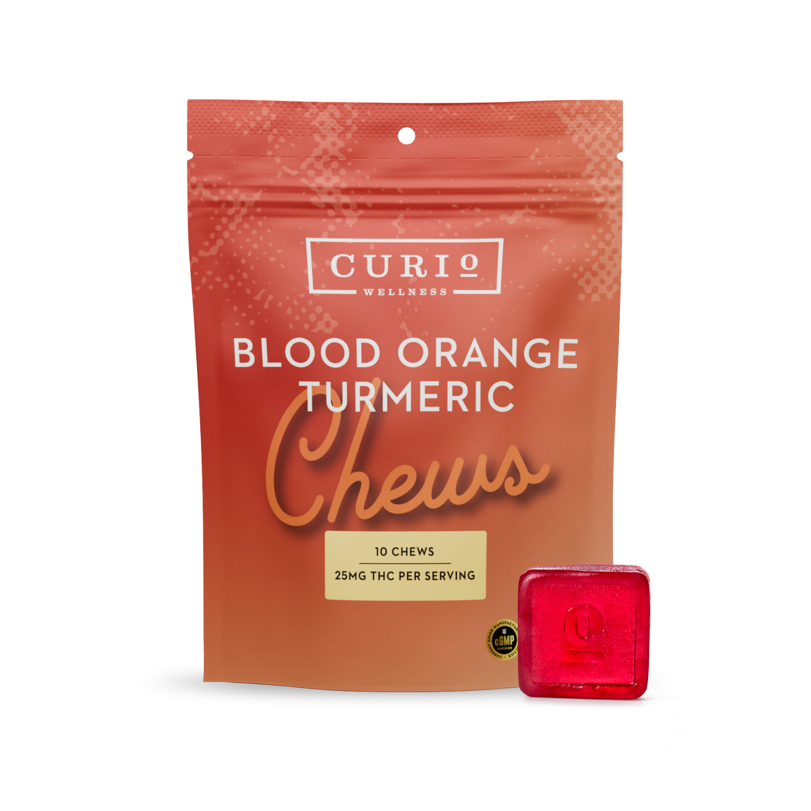 Curio Wellness: Blood Orange Turmeric Chews | 250mg | 10-Pack | Leafly