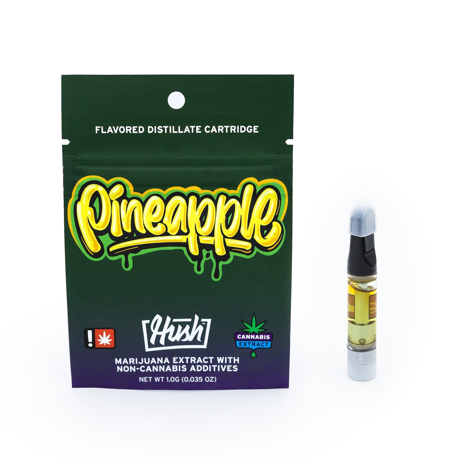 HUSH: Pineapple Flavored Distillate Vape Cartridge 1g | Leafly