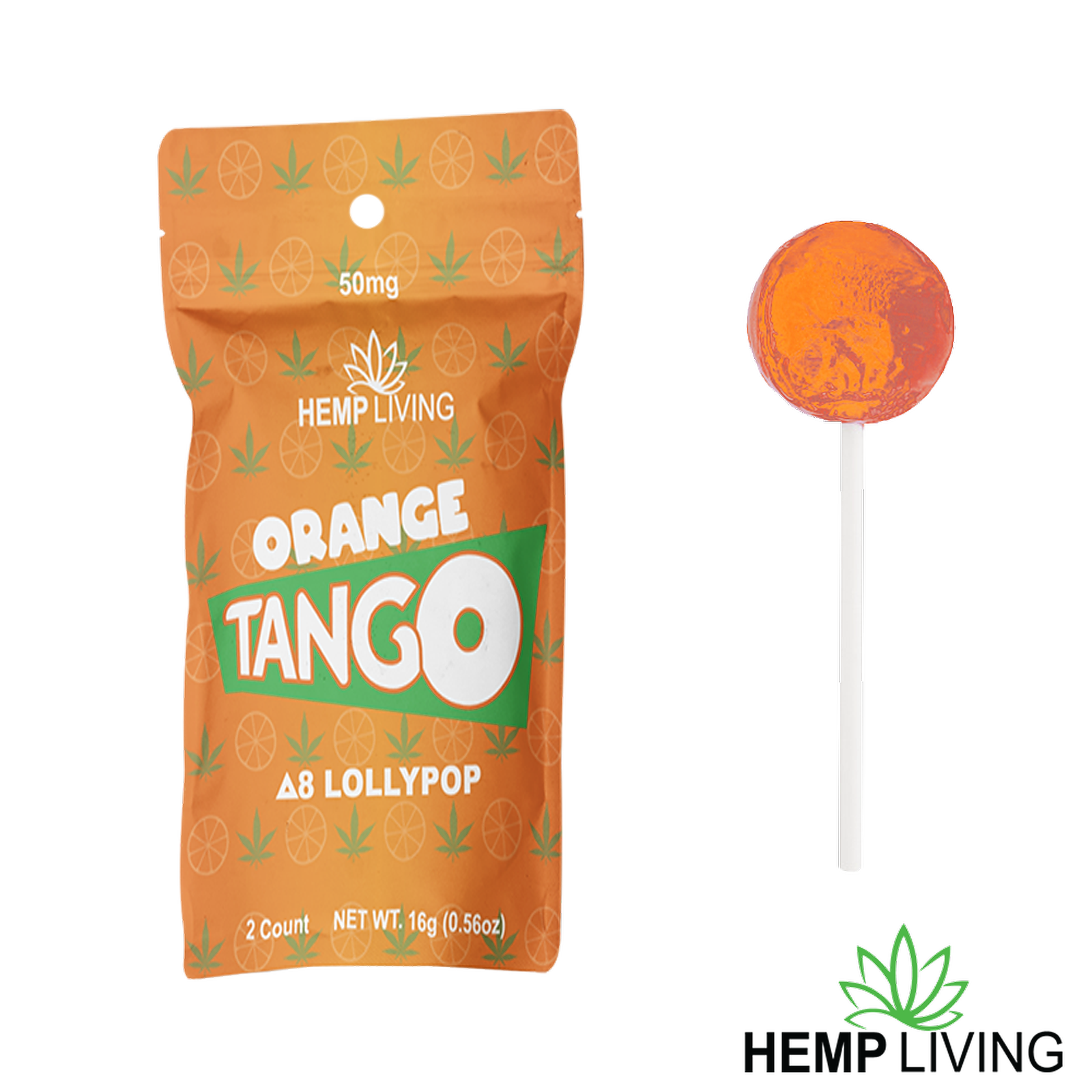 Hemp Living: Hemp Living - Delta 8 Lollipops 50mg (2-Pack) Orange Tango ...