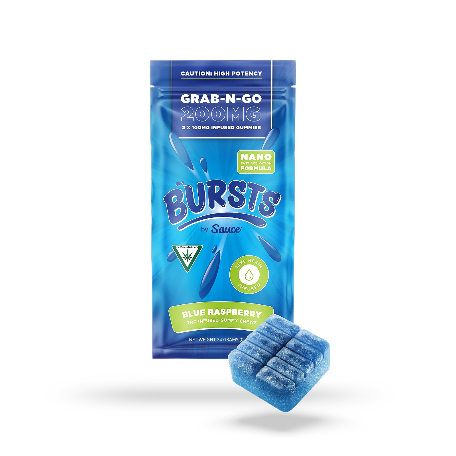 Sauce Essentials: BURSTS Blue Raspberry - 200MG Live Resin Infused ...