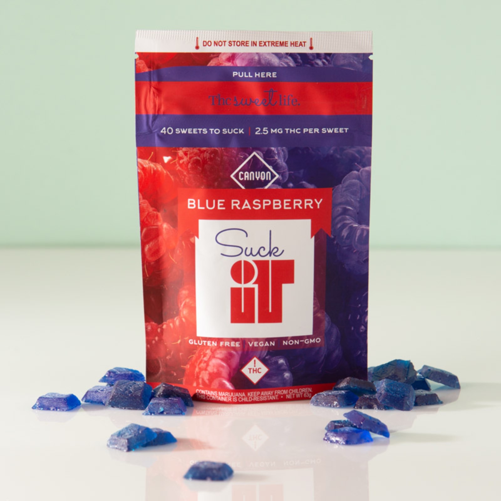 Canyon Cultivation: Blue Raspberry Suck It Hard Candies 100mg 40-pack ...