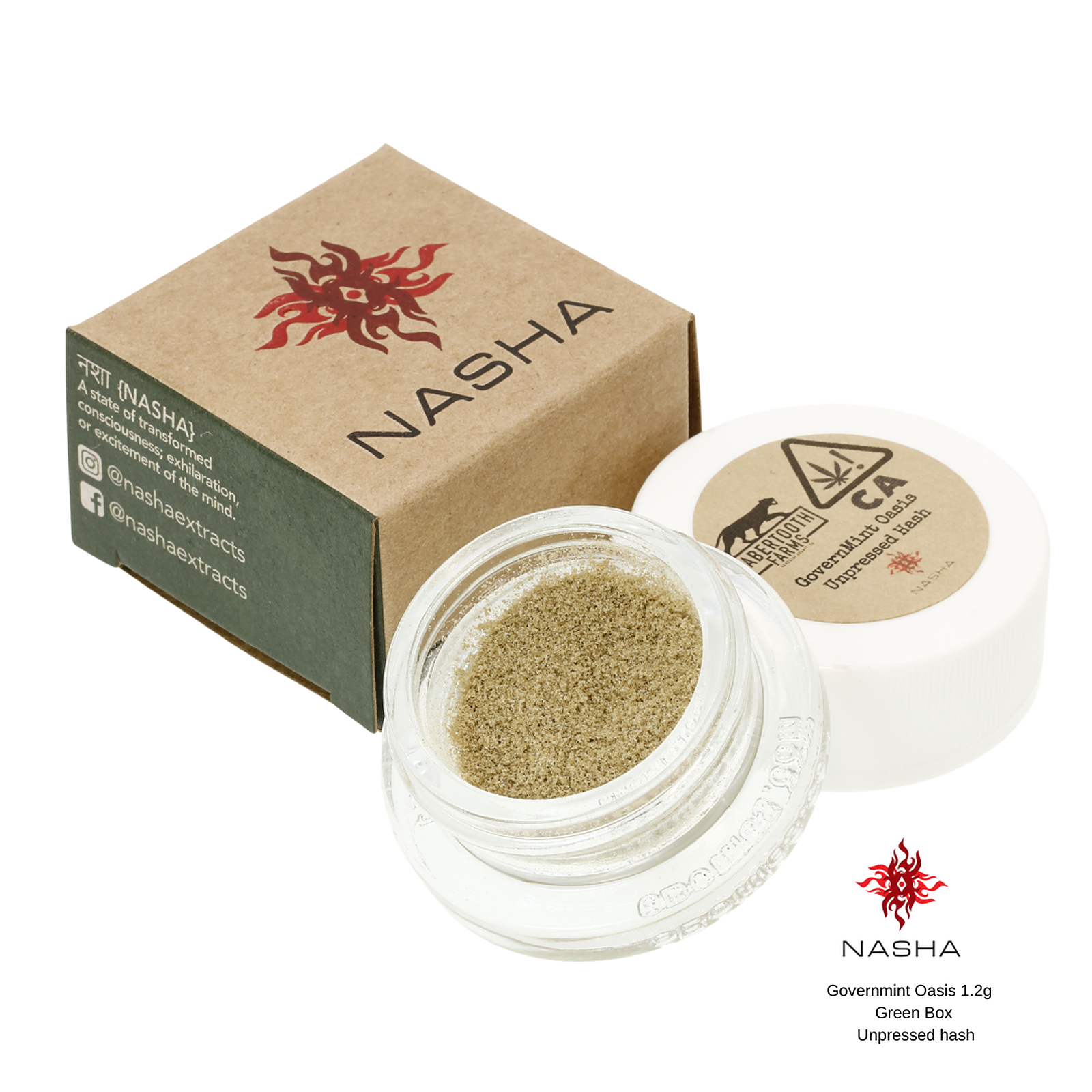 NASHA: Governmint Oasis 1.2g Green Unpressed Hash (Sabertooth Farm ...