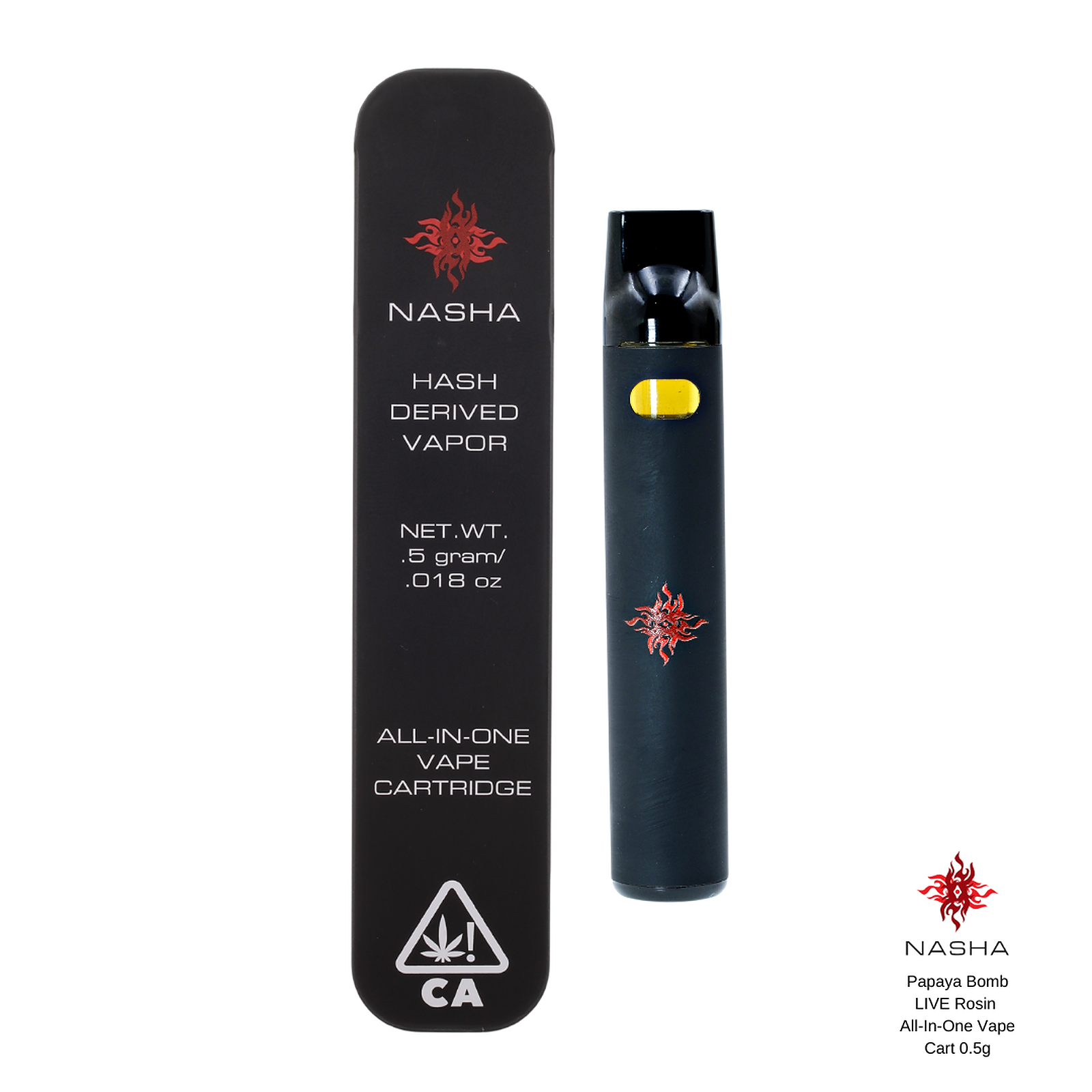 NASHA: Papaya Bomb Live Rosin All-In-One Vape 0.5 g | Leafly