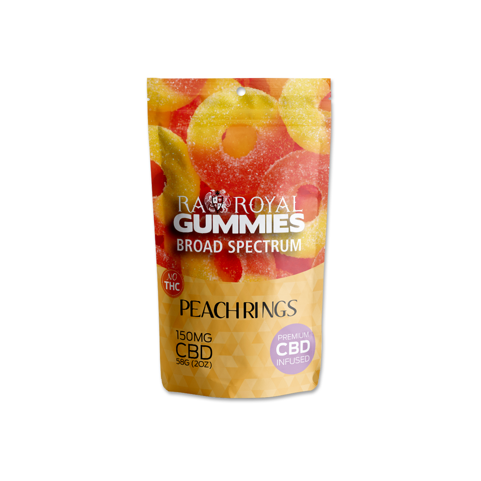 RA Royal: R.A. Royal Gummies: Broad Spectrum CBD Peach Ring Gummy Pouch ...