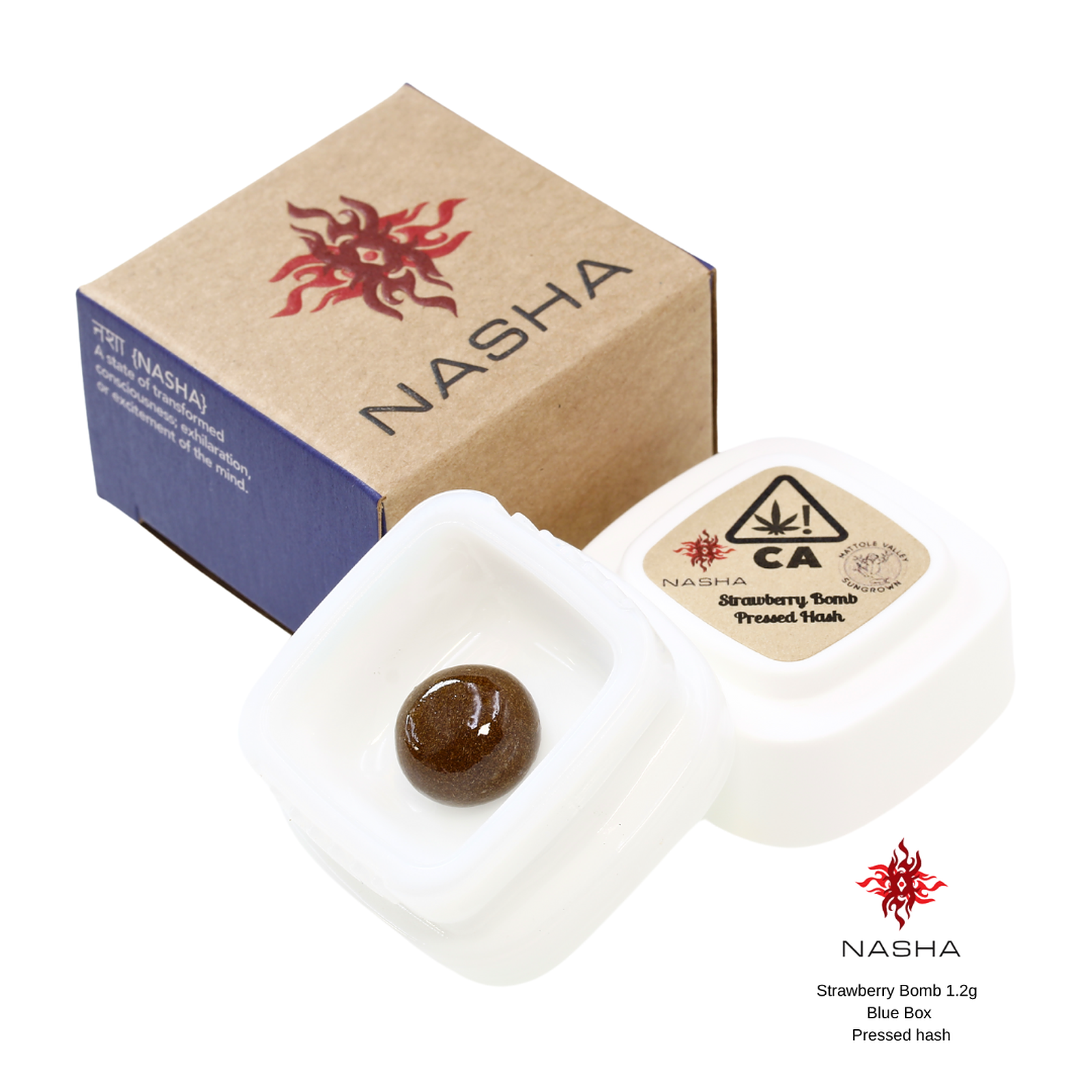 NASHA: Strawberry Bomb 1.2g Blue Pressed Hash (Mattole Valley Sungrown ...