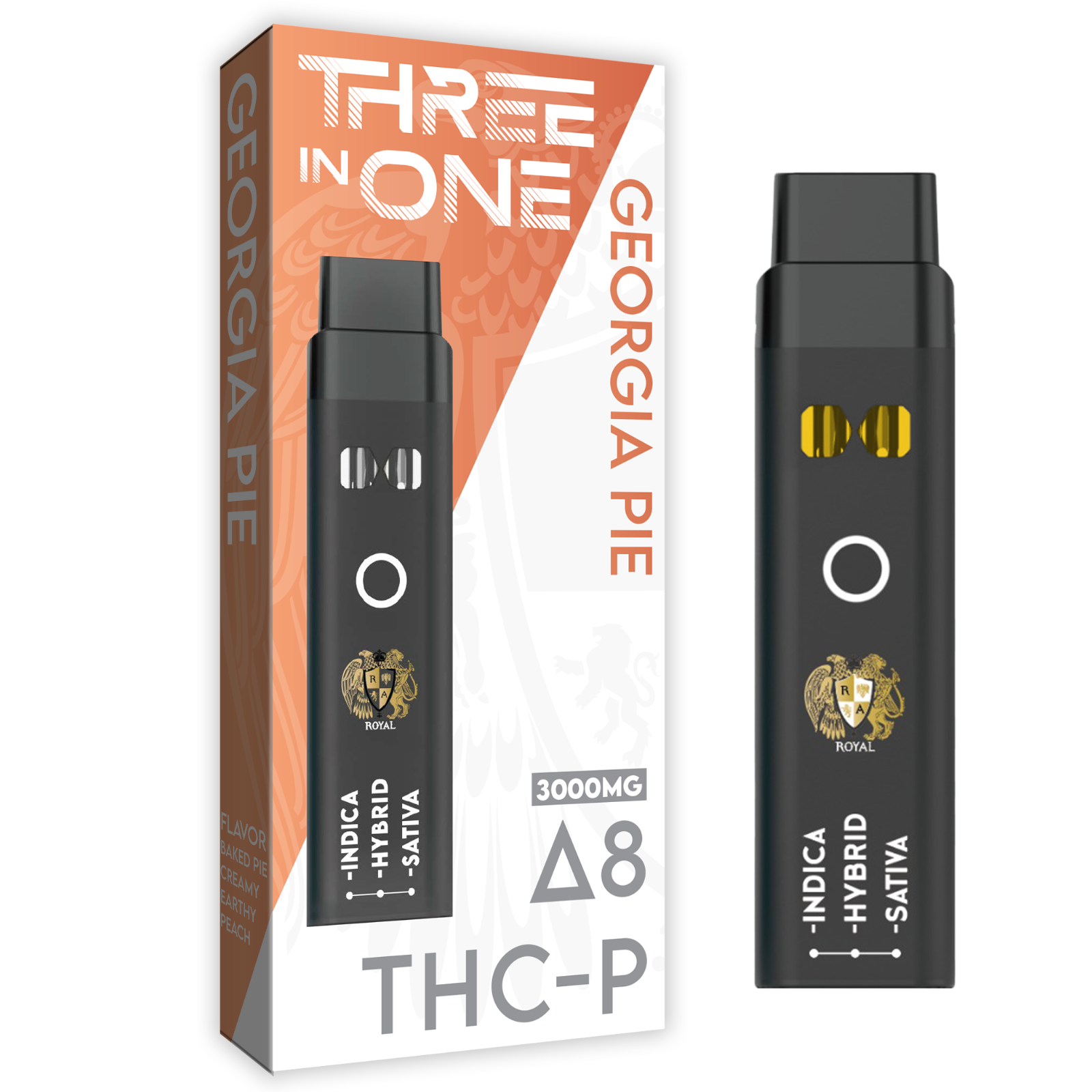RA Royal: Delta 8 + THC-P Three-In-One Disposable Vape: Georgia Pie ...
