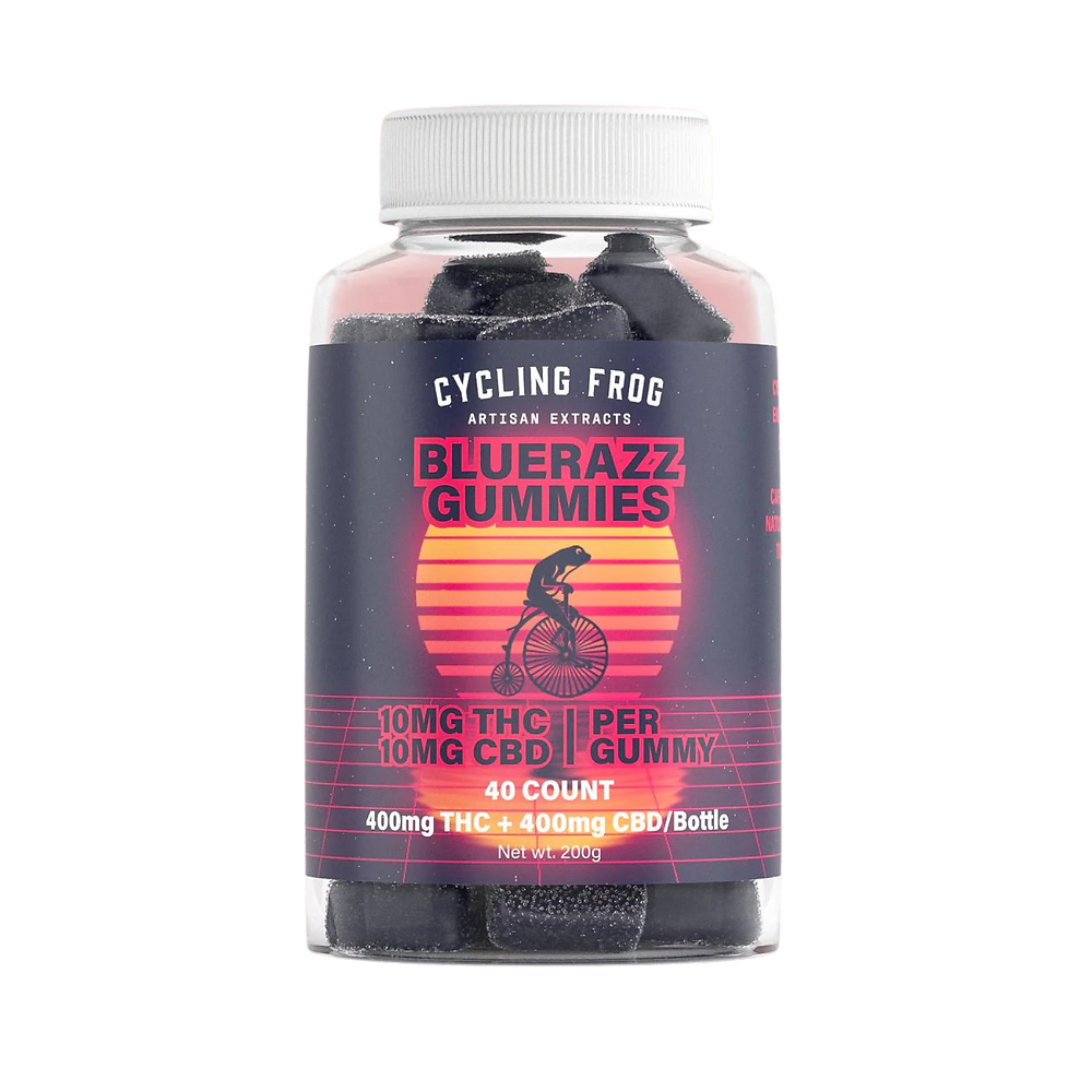 Luxe THC: 1:1 CBD+THC Blue Razz Gummies | 40 count | Leafly