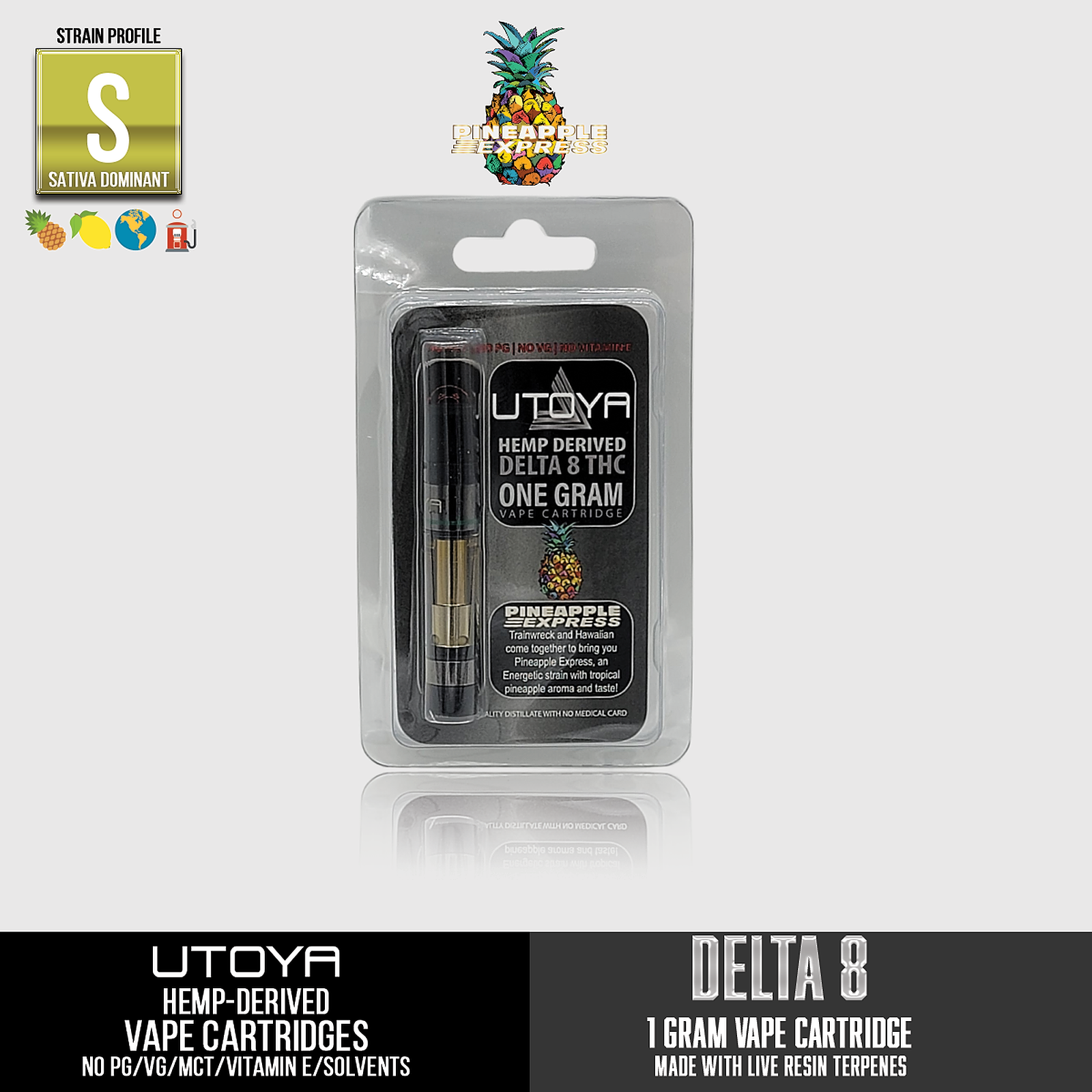 Utoya: Delta 8 Vape Cartridge Live Resin: 1 Gram | Leafly