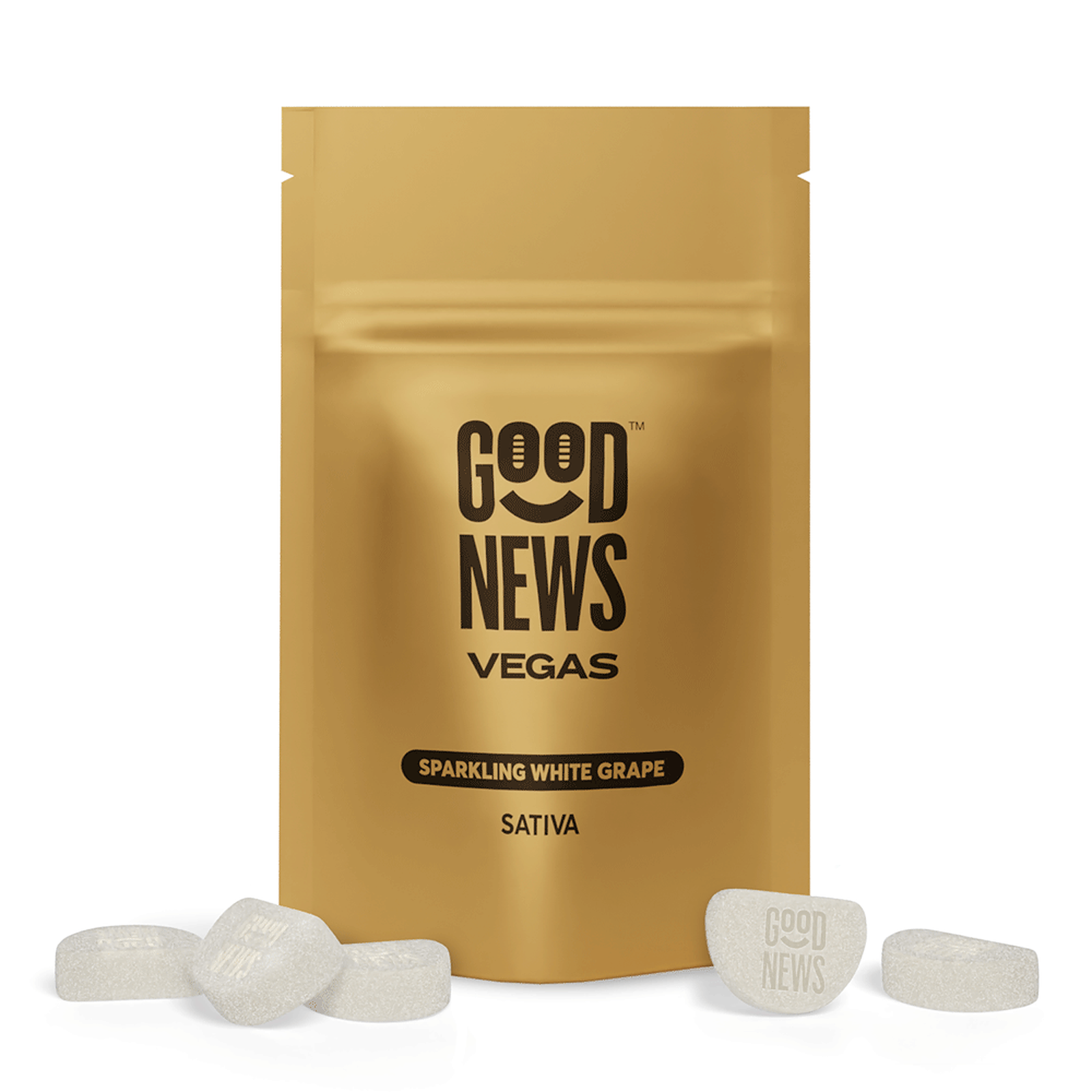 Good News: Vegas Sparkling White Grape Gummies | Leafly