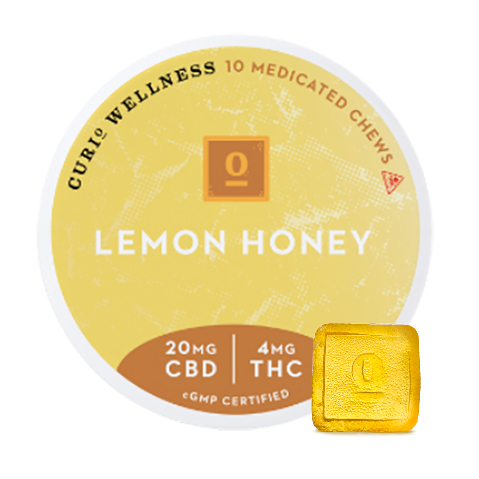 Curio Wellness: Lemon Honey Chews |20mg CBD : 4mg THC | 10pk | Leafly