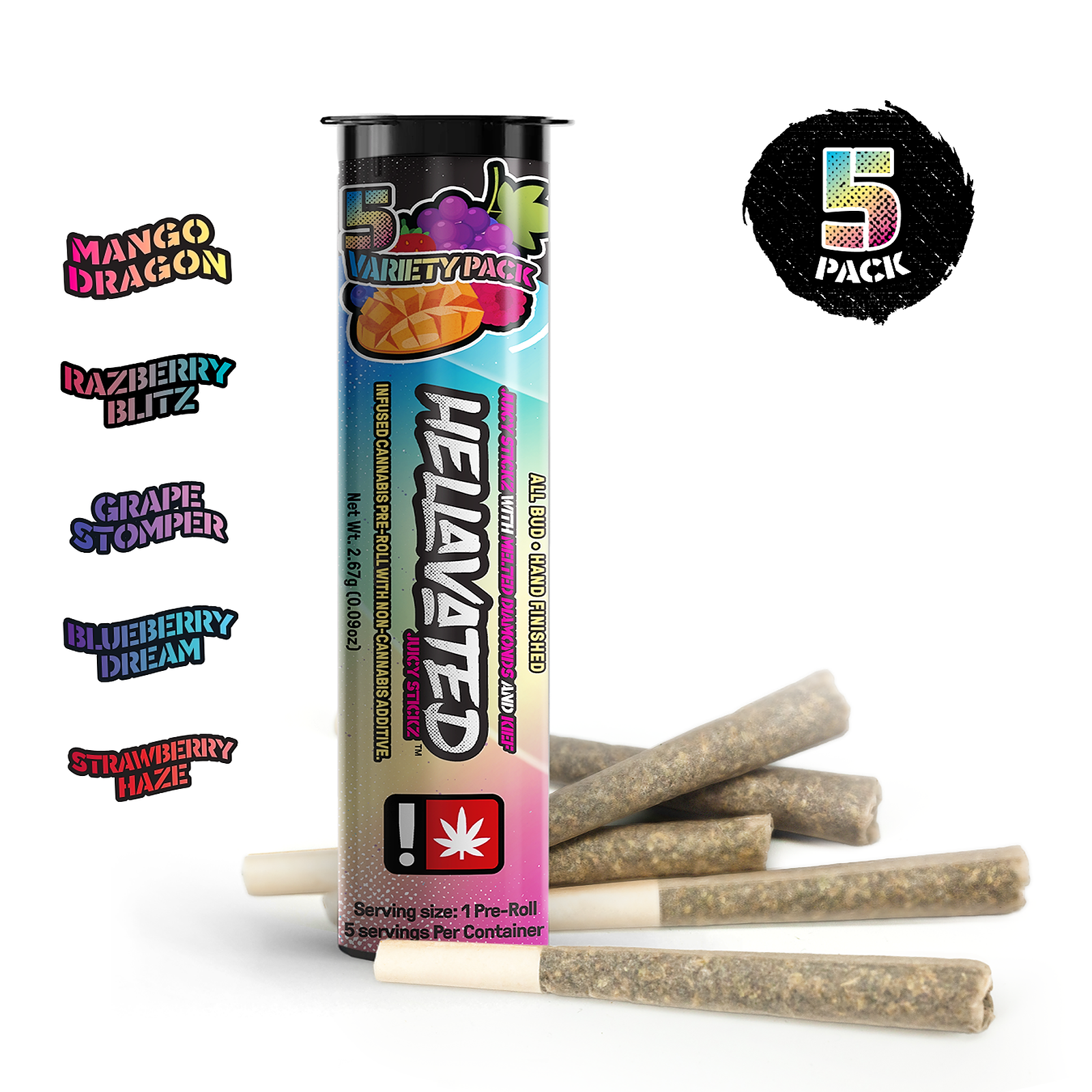 Hellavated: Variety Juicy Stickz 5pk | Leafly