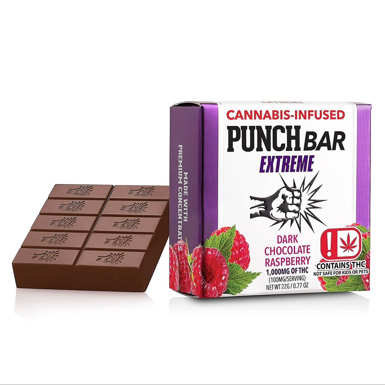 Punch: Dark Chocolate Raspberry Extreme 1000MG PunchBar | Leafly