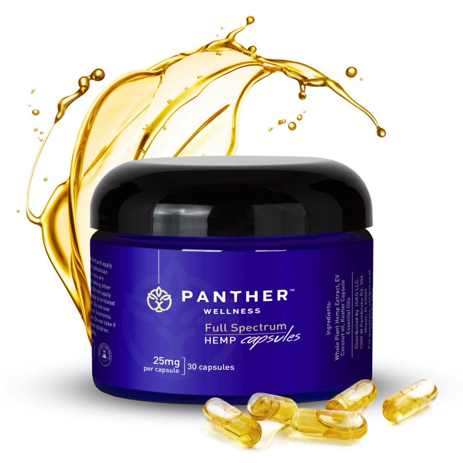 Panther Wellness: Full Spectrum Hemp Capsules - Panther Wellness 25 mg ...